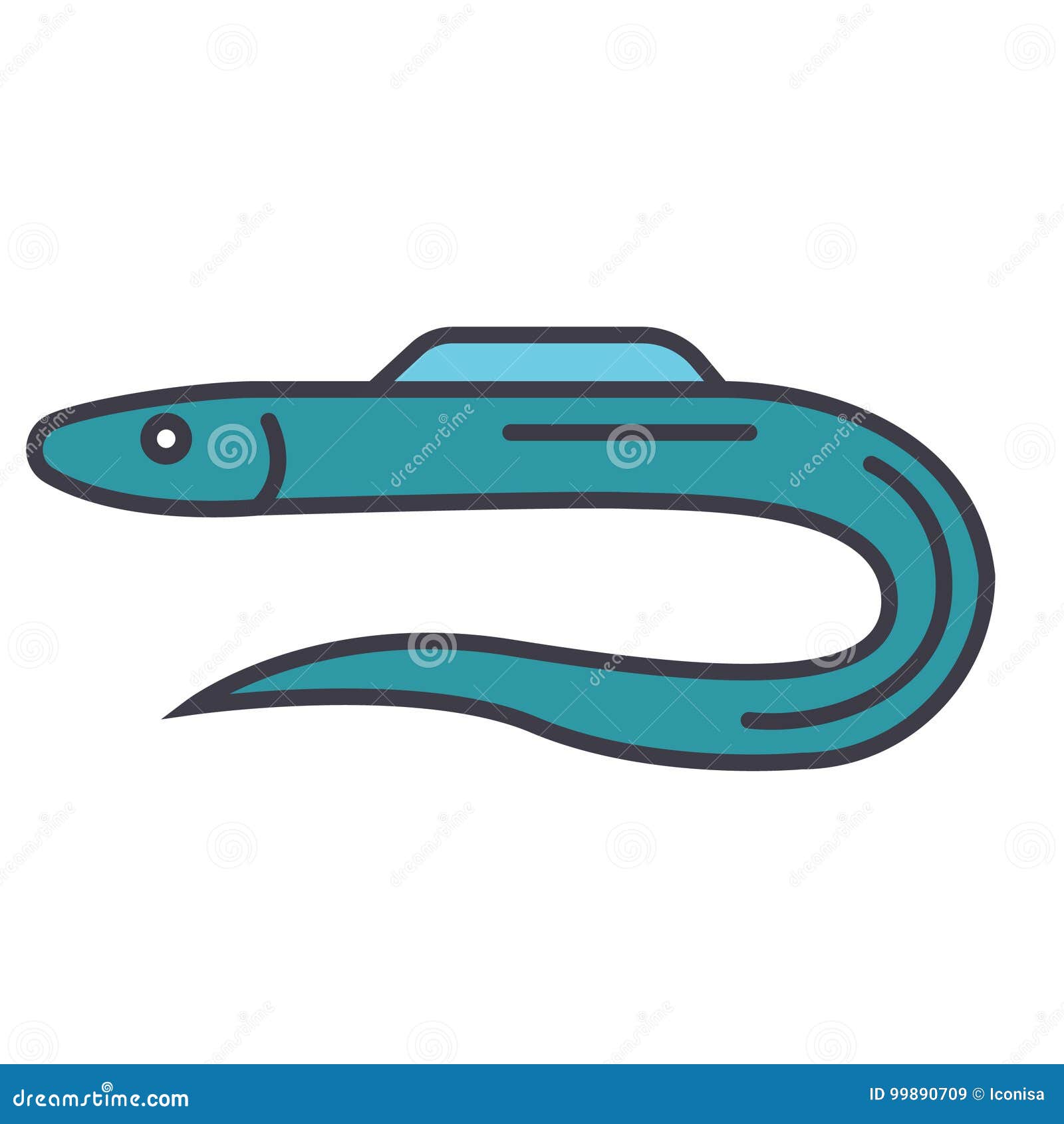 Moray, Eel Flat Line Illustration, Concept Vector Isolated Icon Stock ... Moray, Eel Flat Line Illustration, Concept Vector Isolated Icon Stock ...