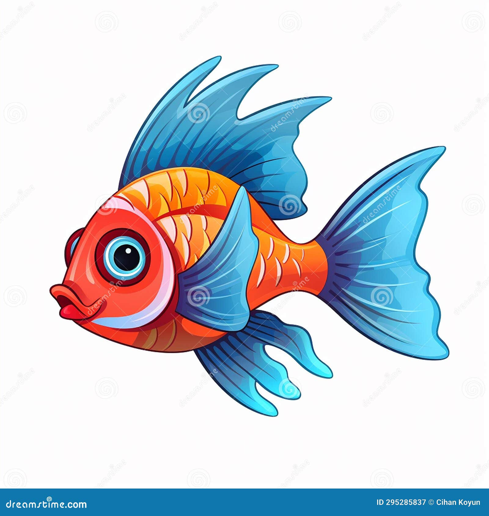 Moray Eel Swimming in Cave Digital Art Stock Illustration ...