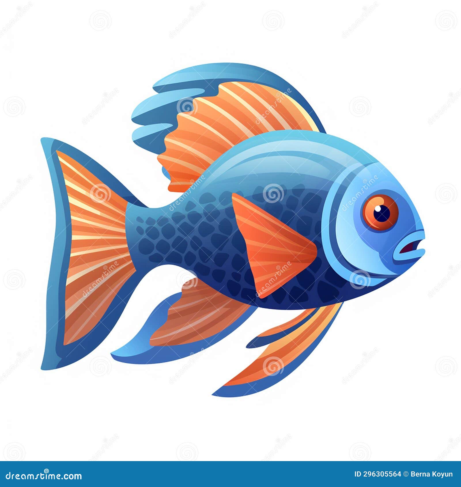 Moray Eel Swimming in Cave Digital Art Stock Illustration ...