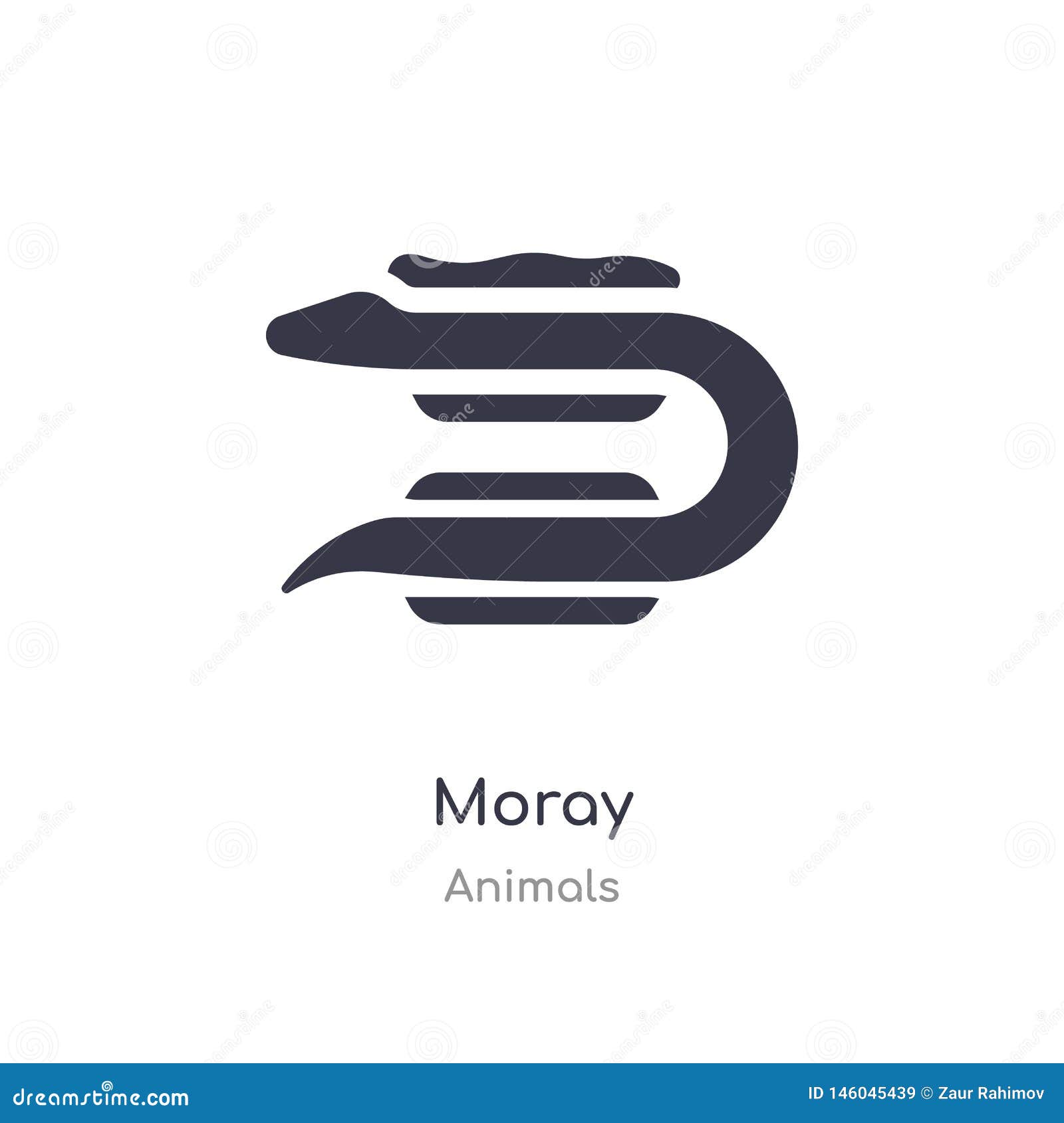 Moray Icon, Simple Drawing Of Conger Eel Spotted Fish Vector ...