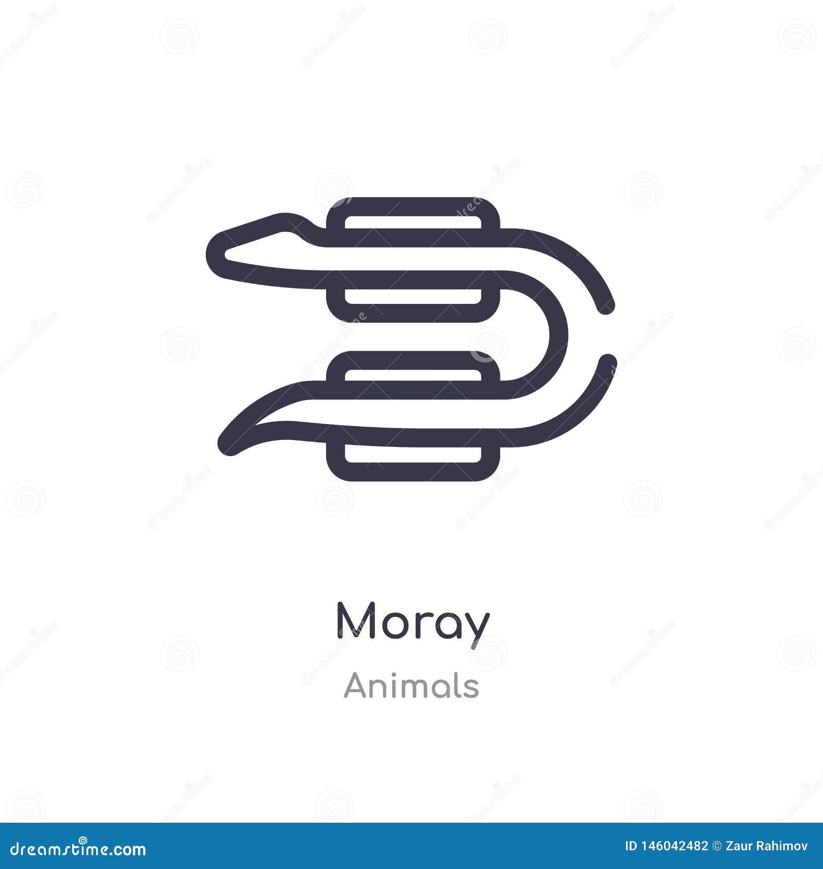 Moray Outline Icon. Isolated Line Vector Illustration from Animals ...