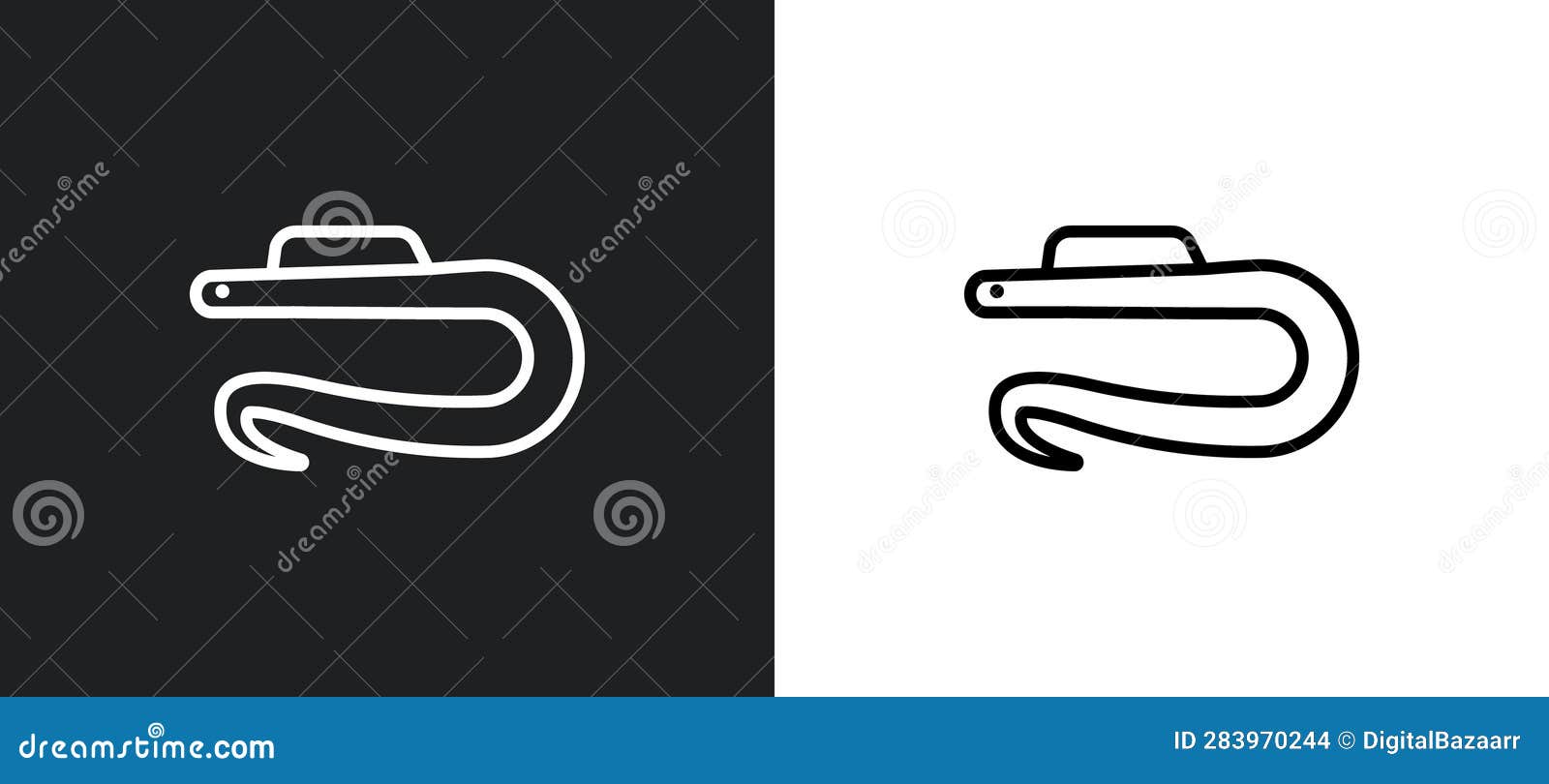 Moray Outline Icon in White and Black Colors. Moray Flat Vector Icon from Animals Collection for ...