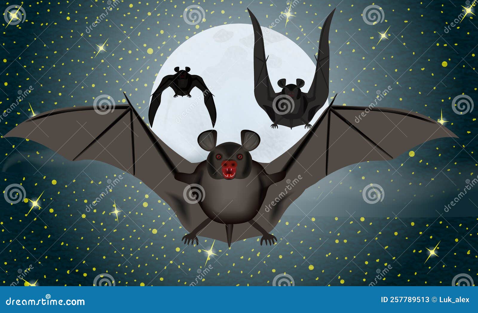 Morcego Voando Na Lua Cheia Ilustração do Vetor - Ilustração de fundo ...