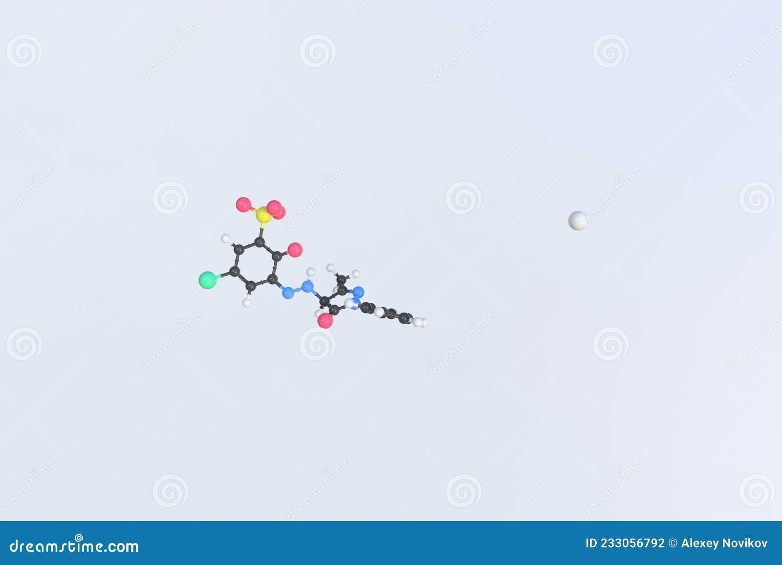Mordant Red 19 Molecule Made with Balls, Isolated Molecular Model. 3D ...