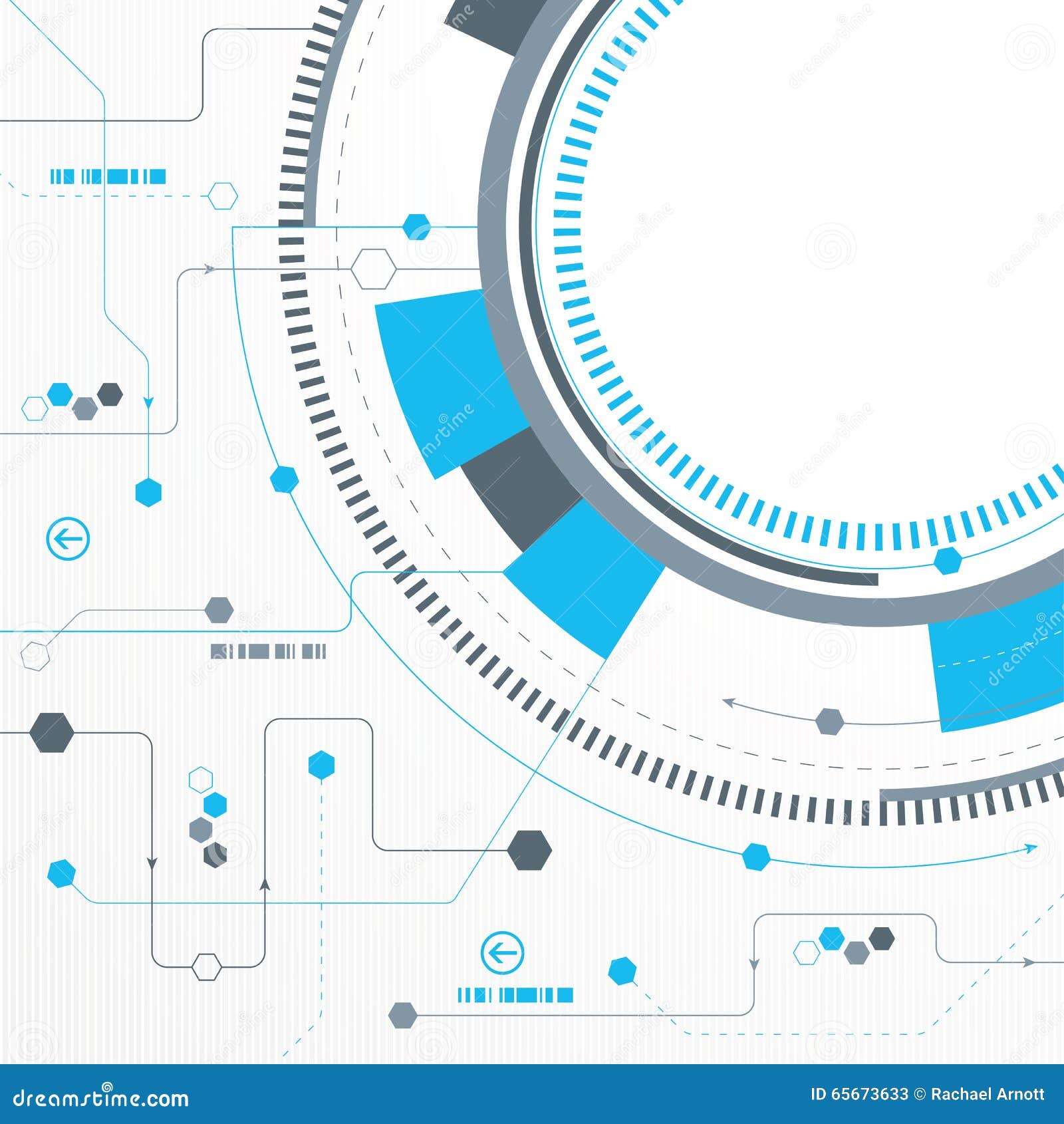 Modern Technical Design with Hexagons Stock Vector - Illustration of ...
