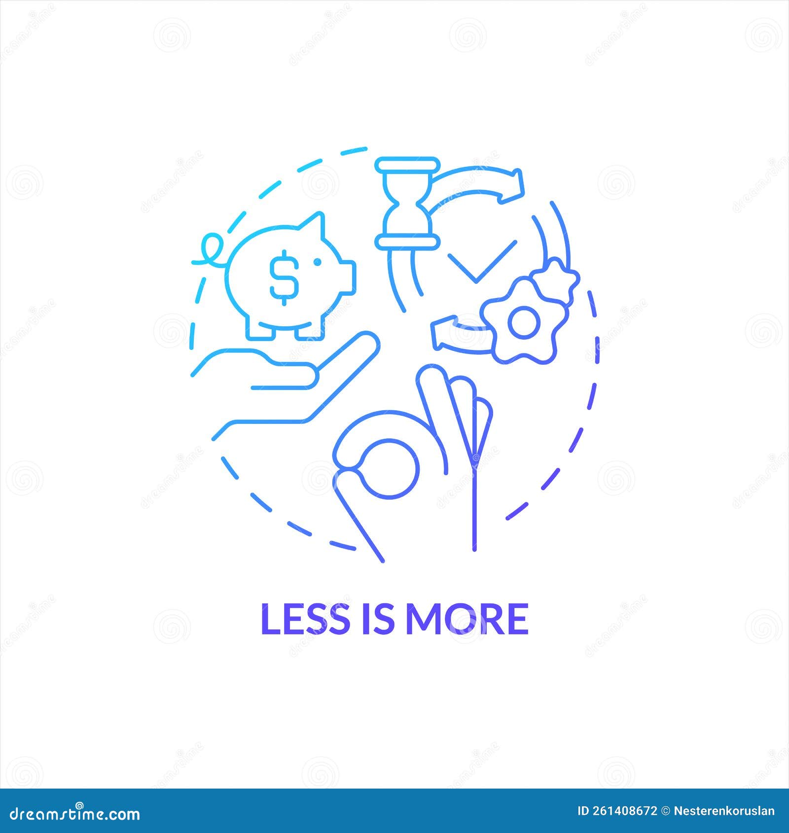 Less is More Blue Gradient Concept Icon Stock Vector - Illustration of ...