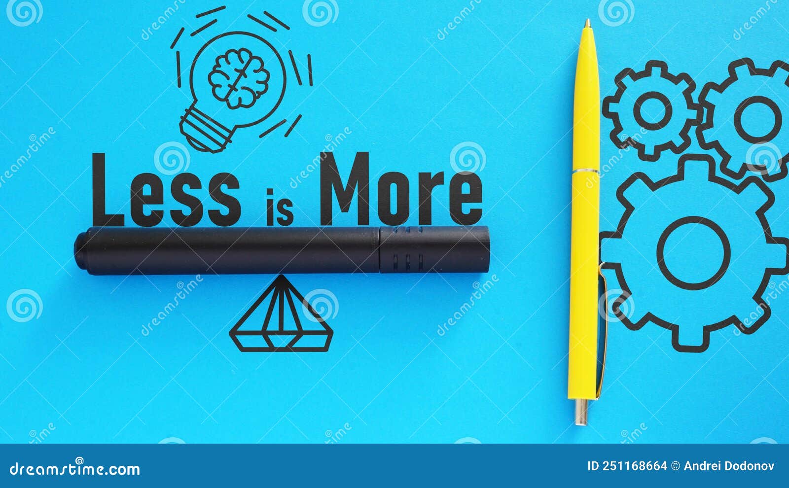 Less is More Concept is Shown Using the Text Stock Photo - Image of ...