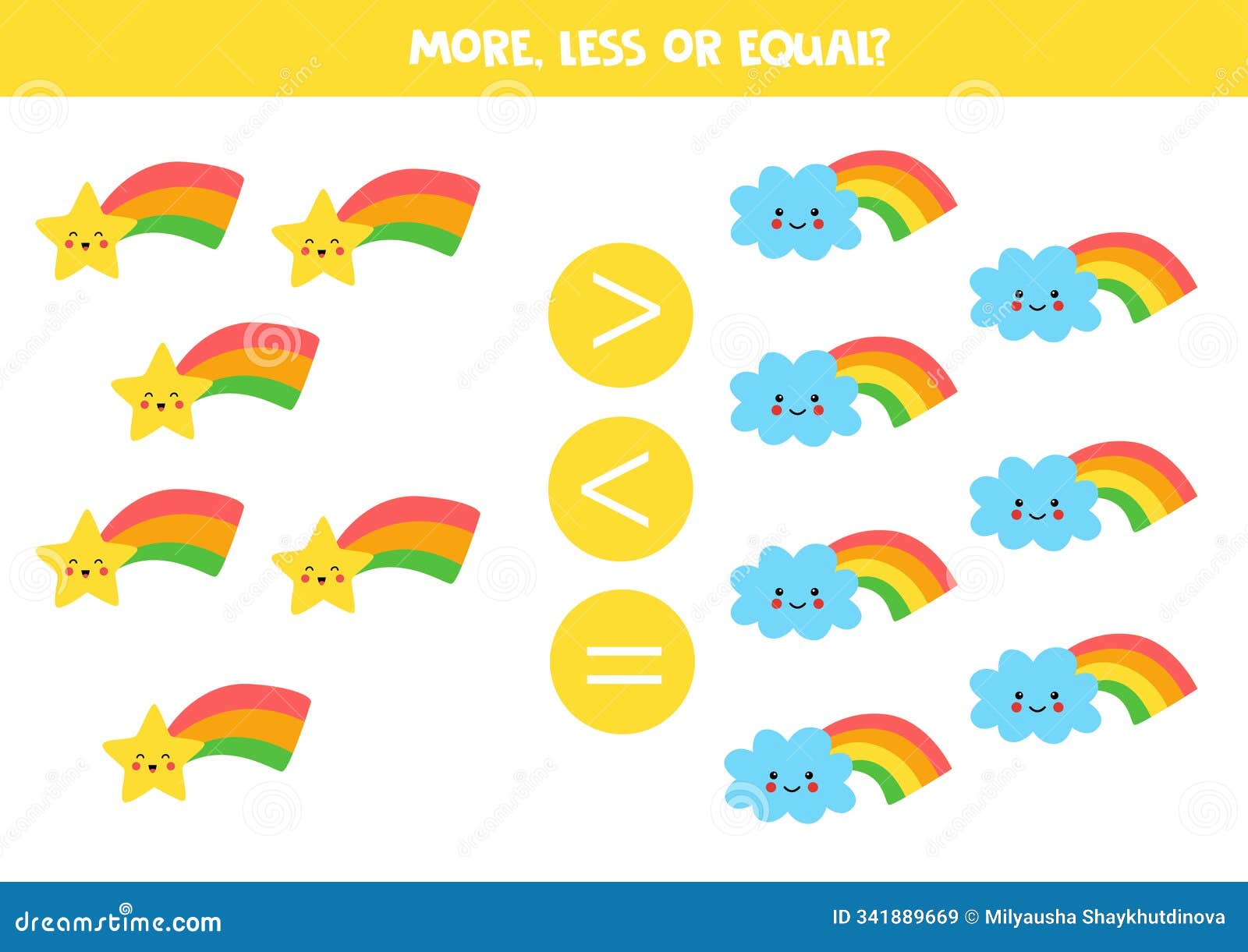 More, Less Or Equal With Cartoon Cows And Hays | CartoonDealer.com ...