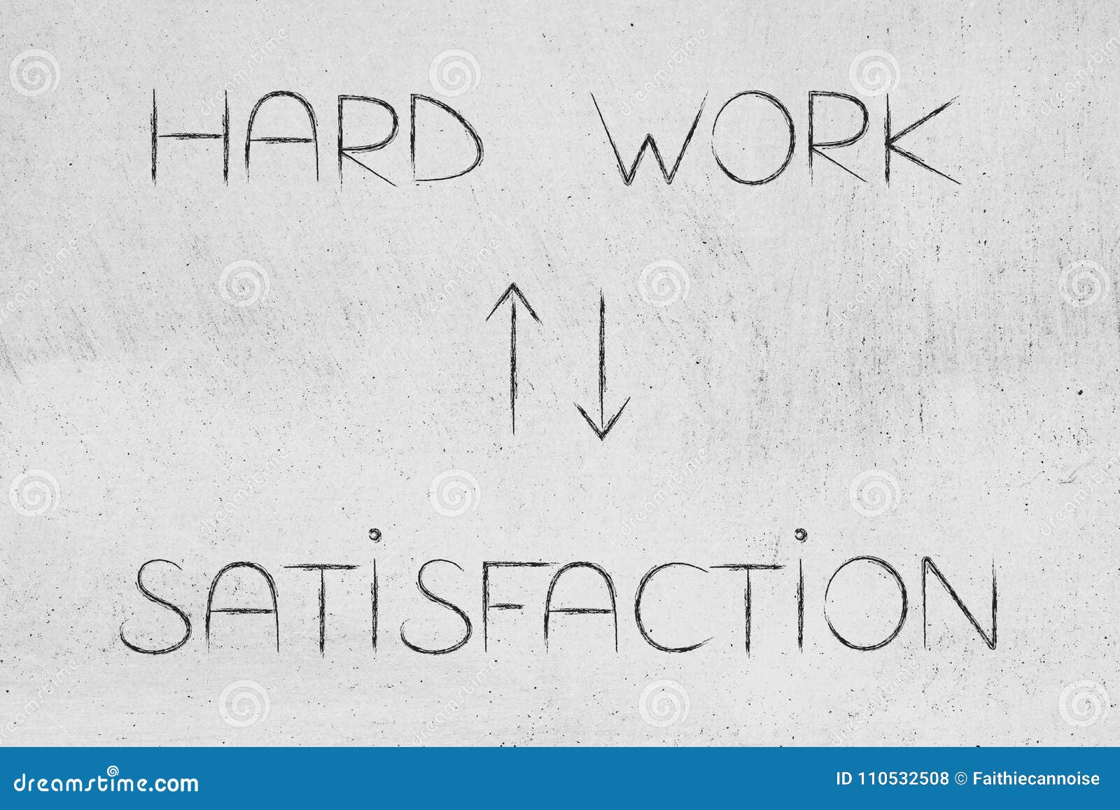 More Hard Work More Satisfaction Text with Double Arrows Stock Photo ...