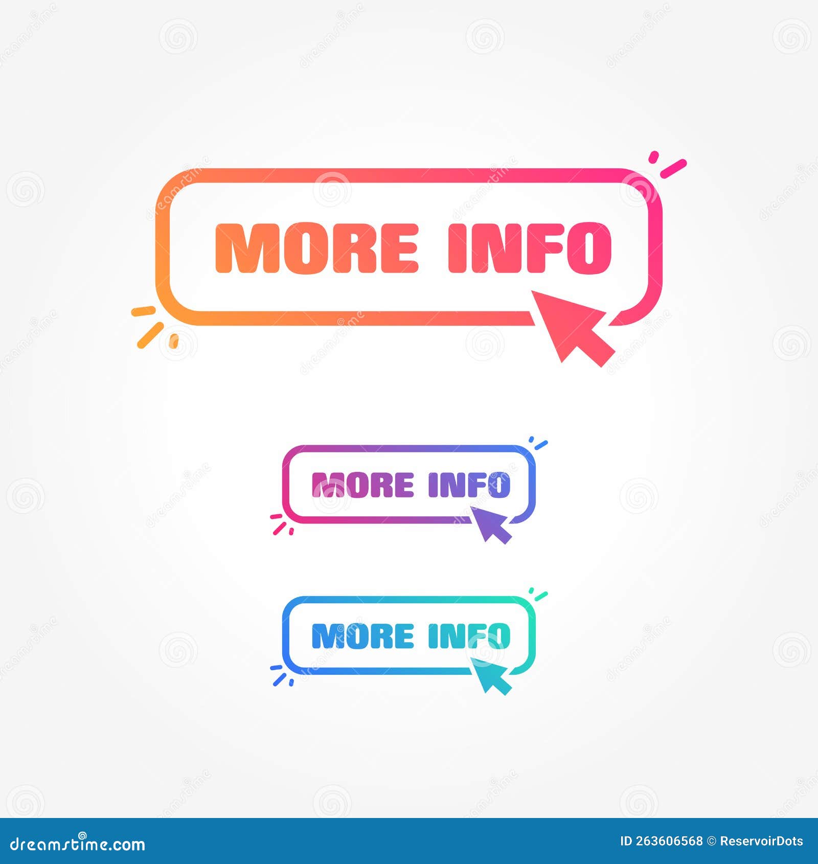 More Info Button with Cursor Label Set Stock Illustration ...