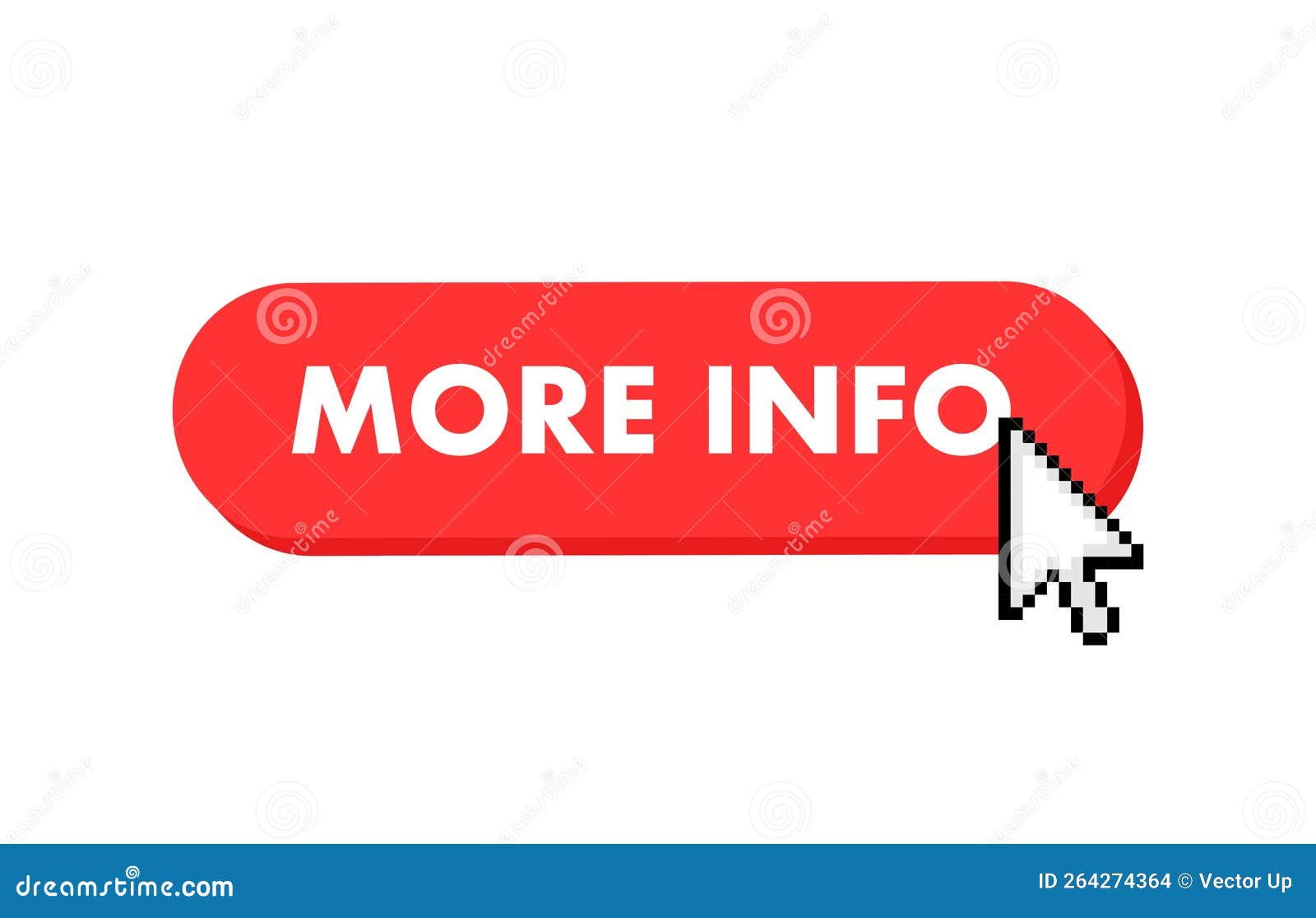 More Info Button with Cursor. Pointer Click. Vector Web Button. Stock Vector - Illustration of ...
