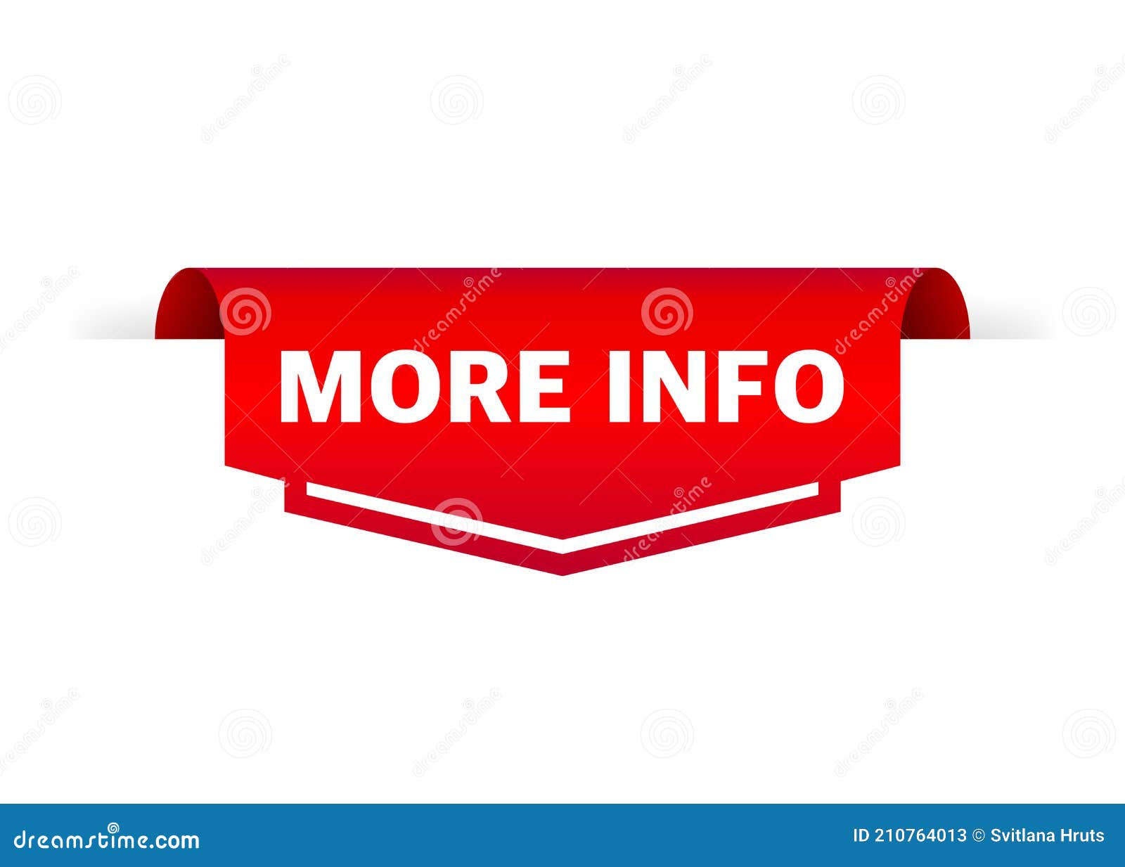 More Info Red Label on White Background. Realistic Banner. Vector ...