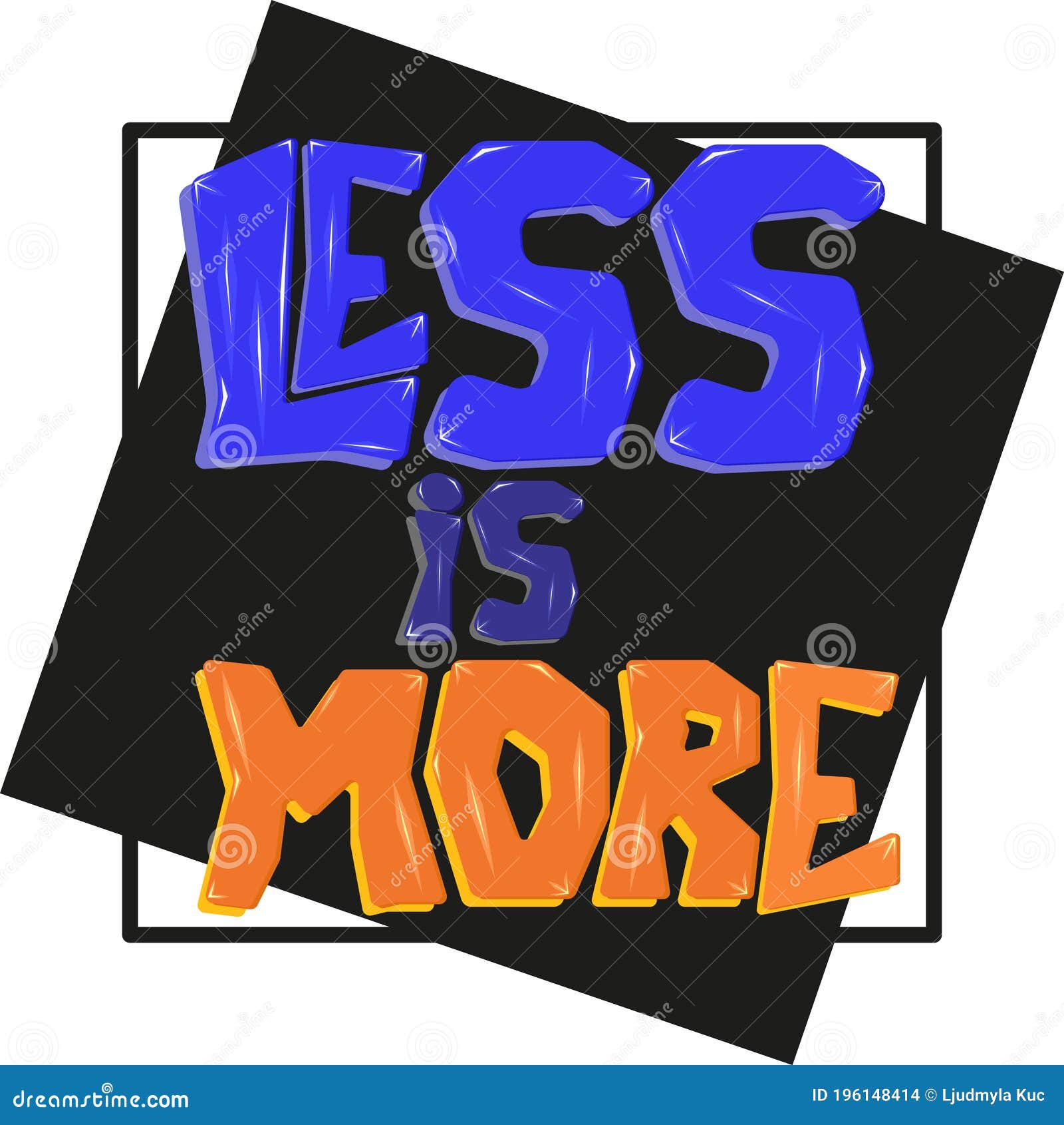 Less is more lettering stock vector. Illustration of minimal - 196148414