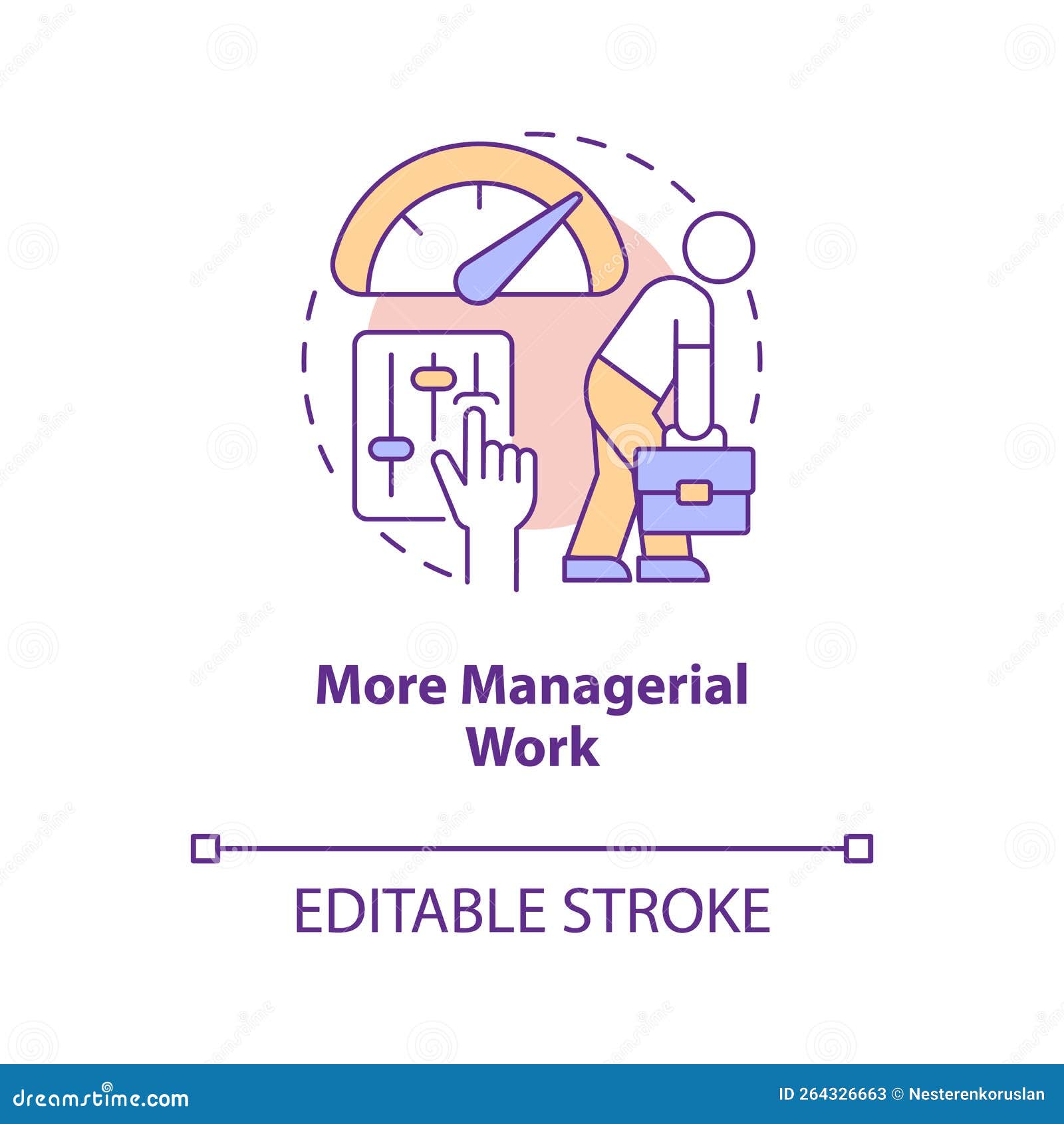 More Managerial Work Concept Icon Stock Vector - Illustration of busy ...
