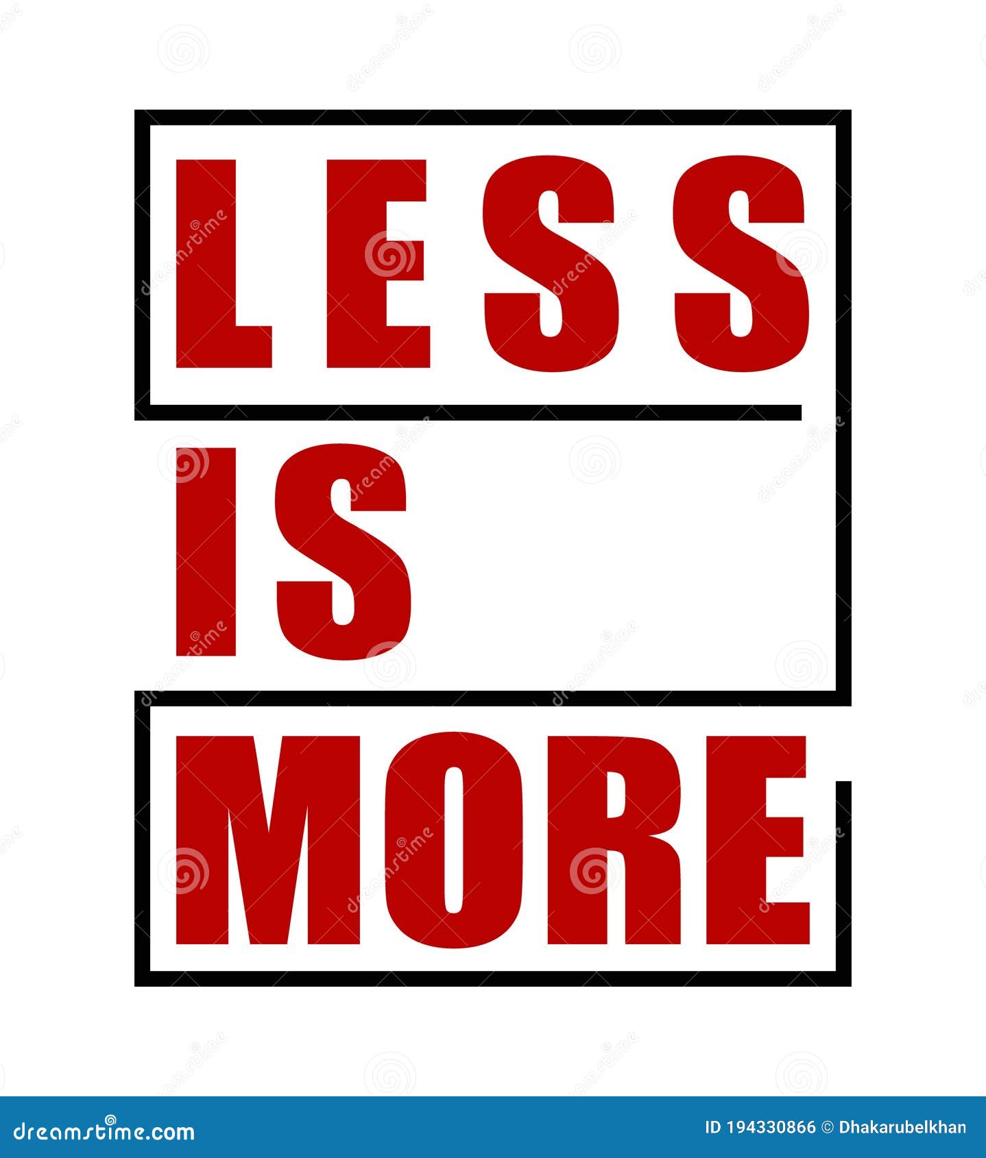 Less is more quotes image stock vector. Illustration of sign - 194330866