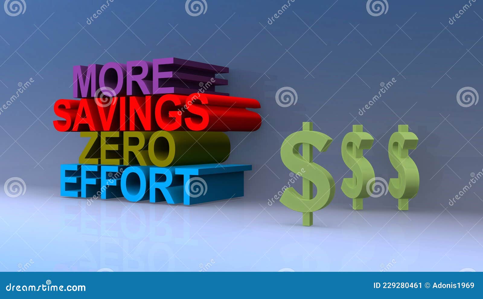 More Savings Zero Effort on Blue Stock Illustration - Illustration of ...