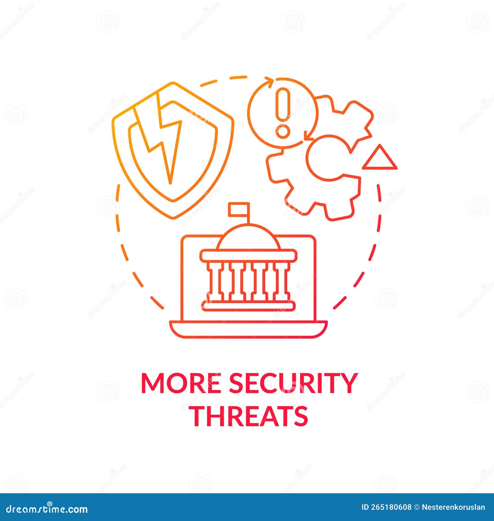 More Security Threats Red Gradient Concept Icon Stock Vector ...