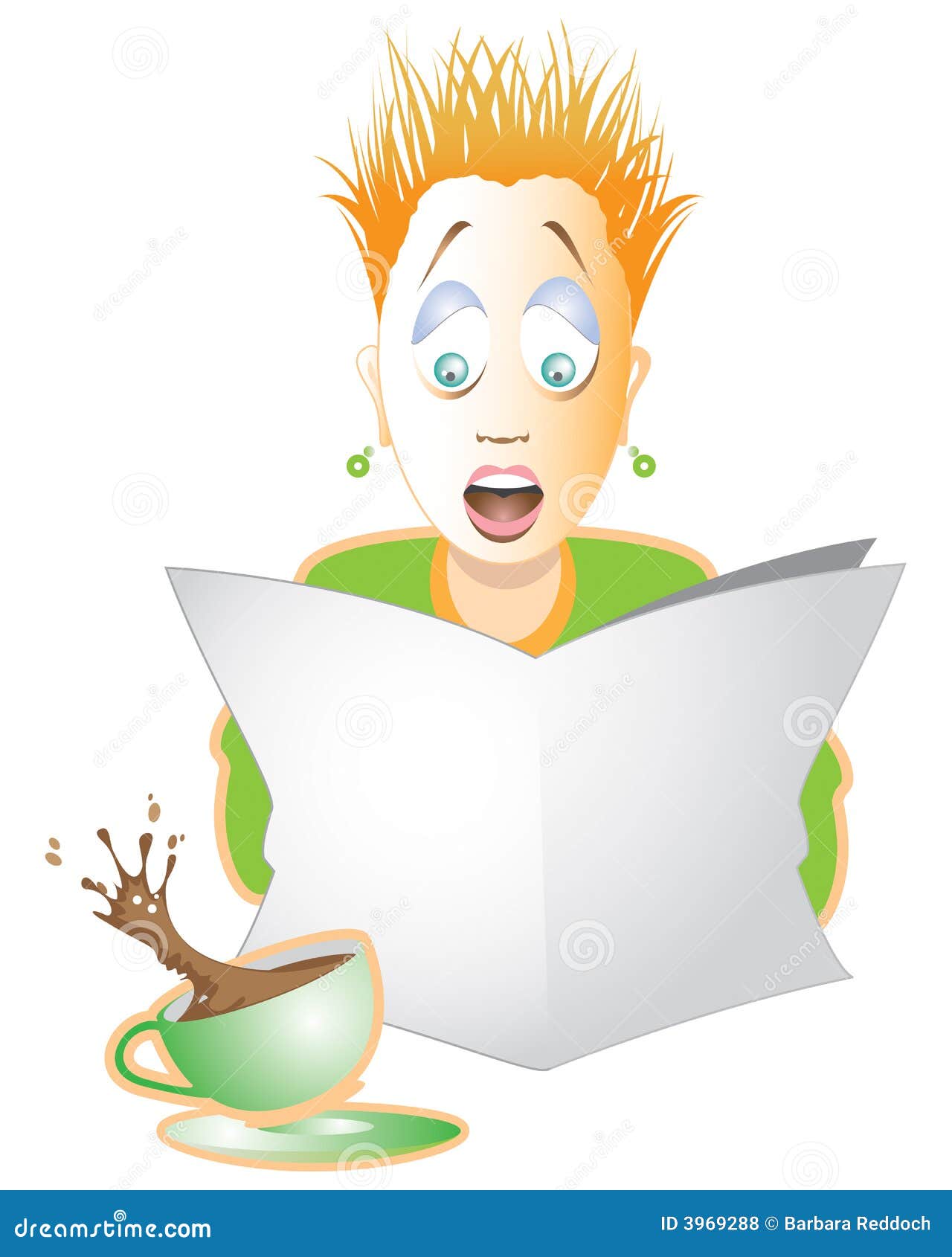 More Shocking News stock vector. Illustration of scared - 3969288