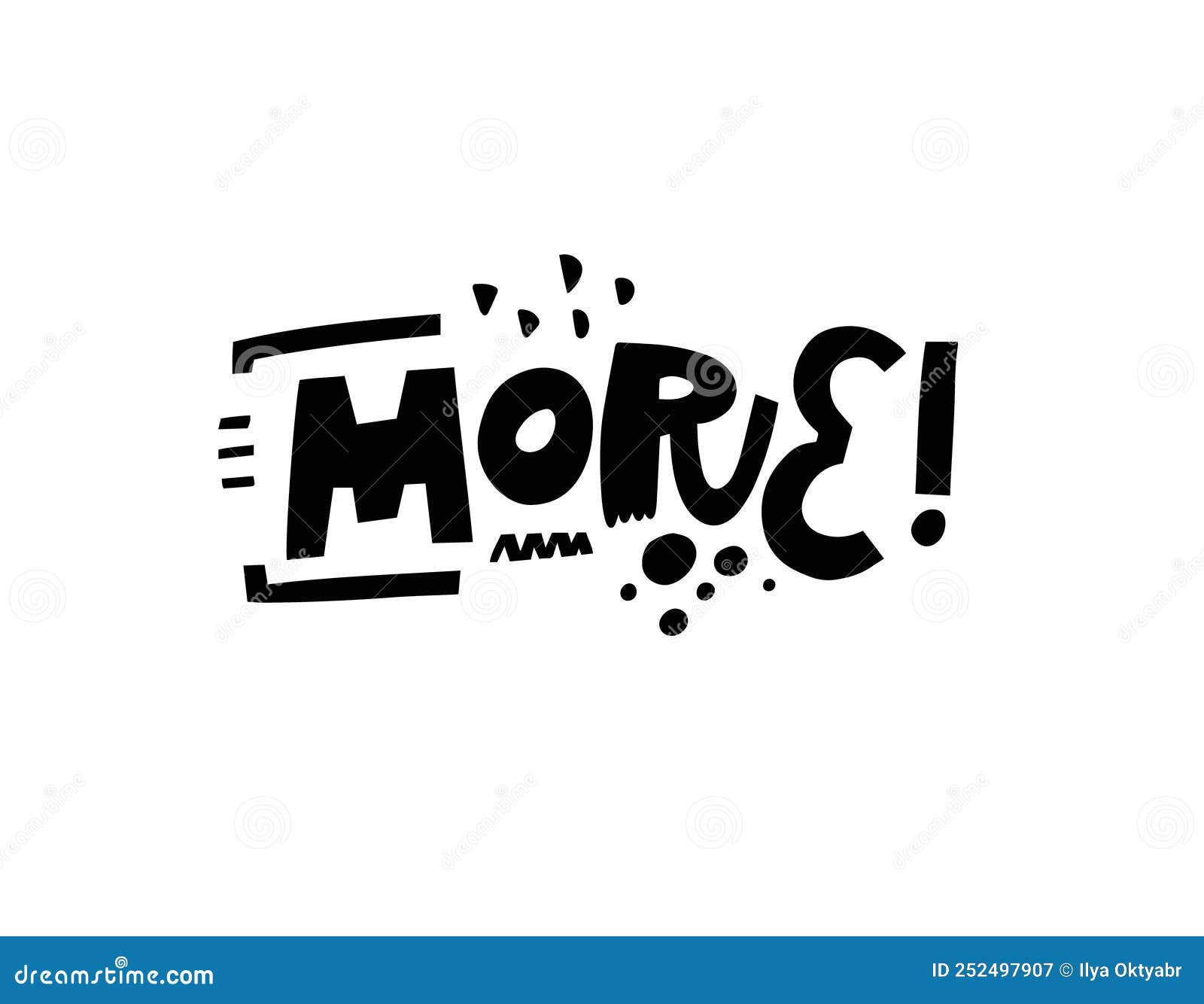 More Text. Hand Drawn Black Color Typography Sign Stock Vector ...