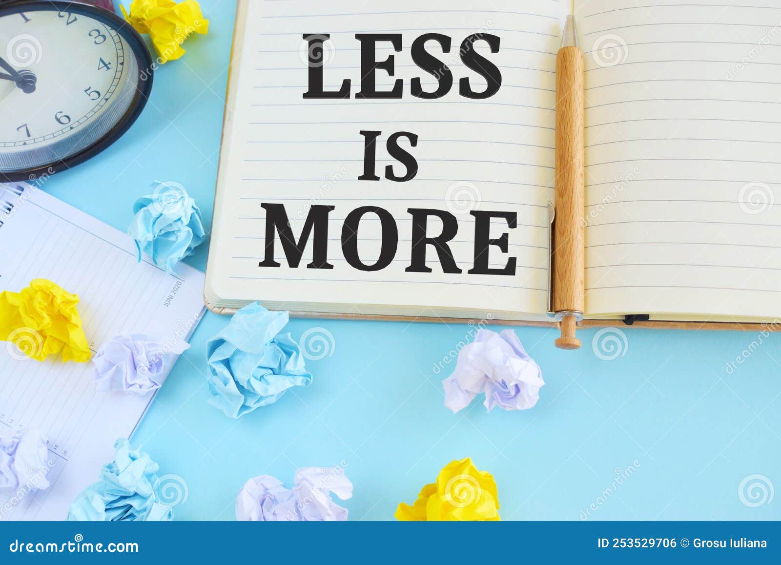 Less is More Text Writen in Notebook, Efficiency Concept Stock Photo ...