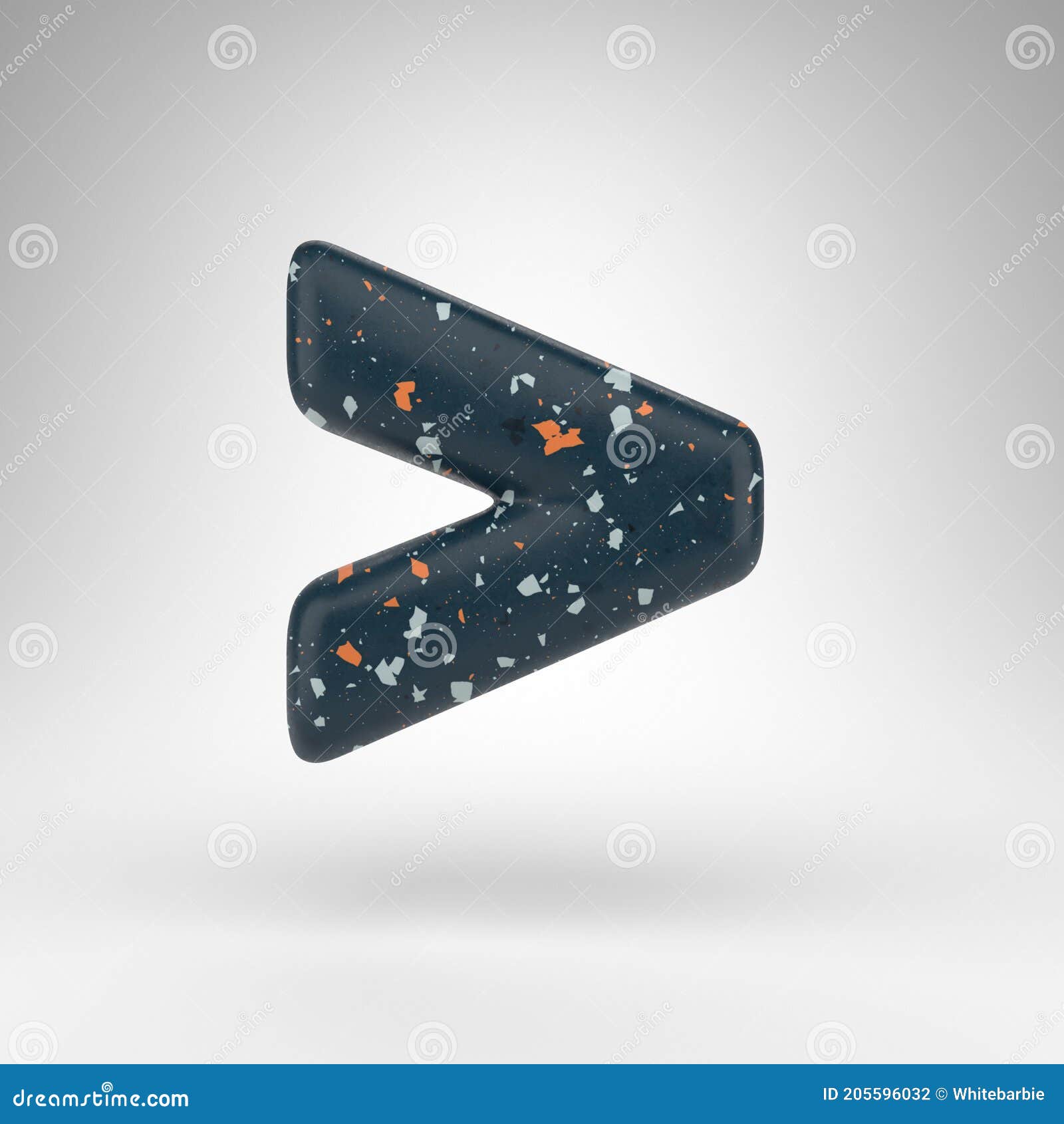 More Than Symbol On White Background. 3D Sign With Blue Terrazzo ...