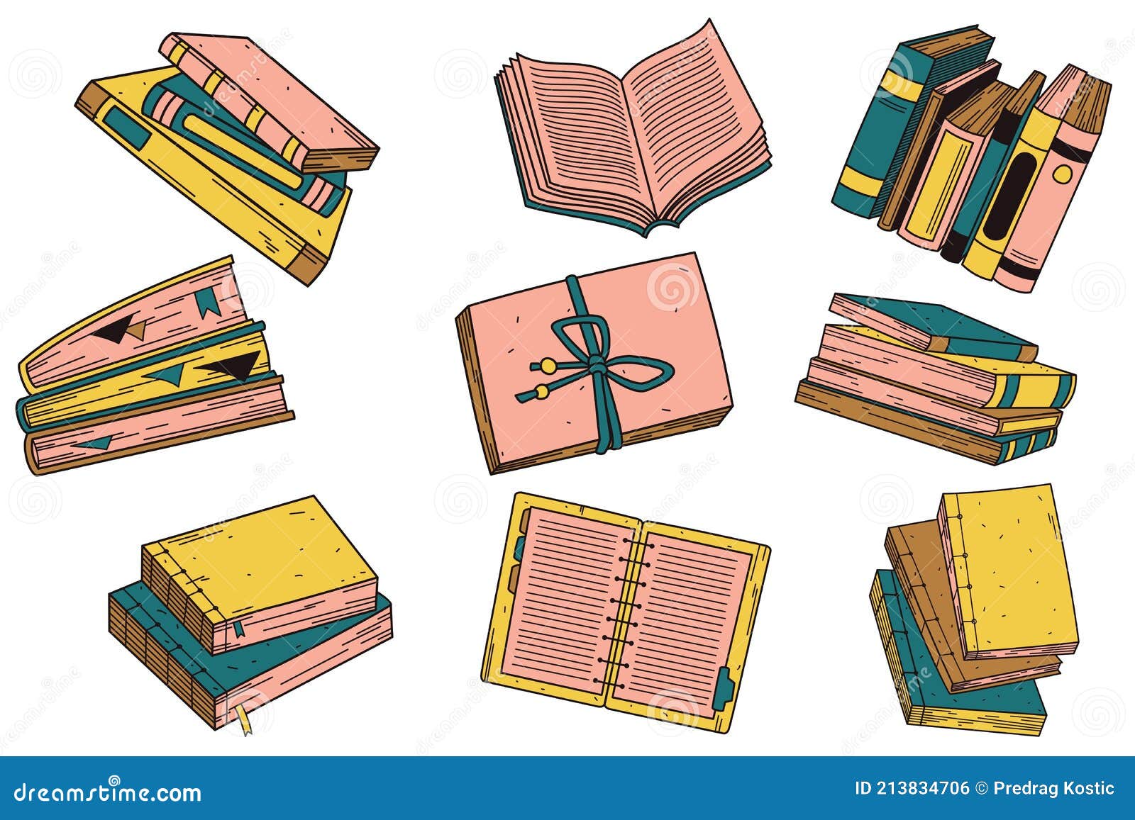 More types of books. stock illustration. Illustration of brown - 213834706