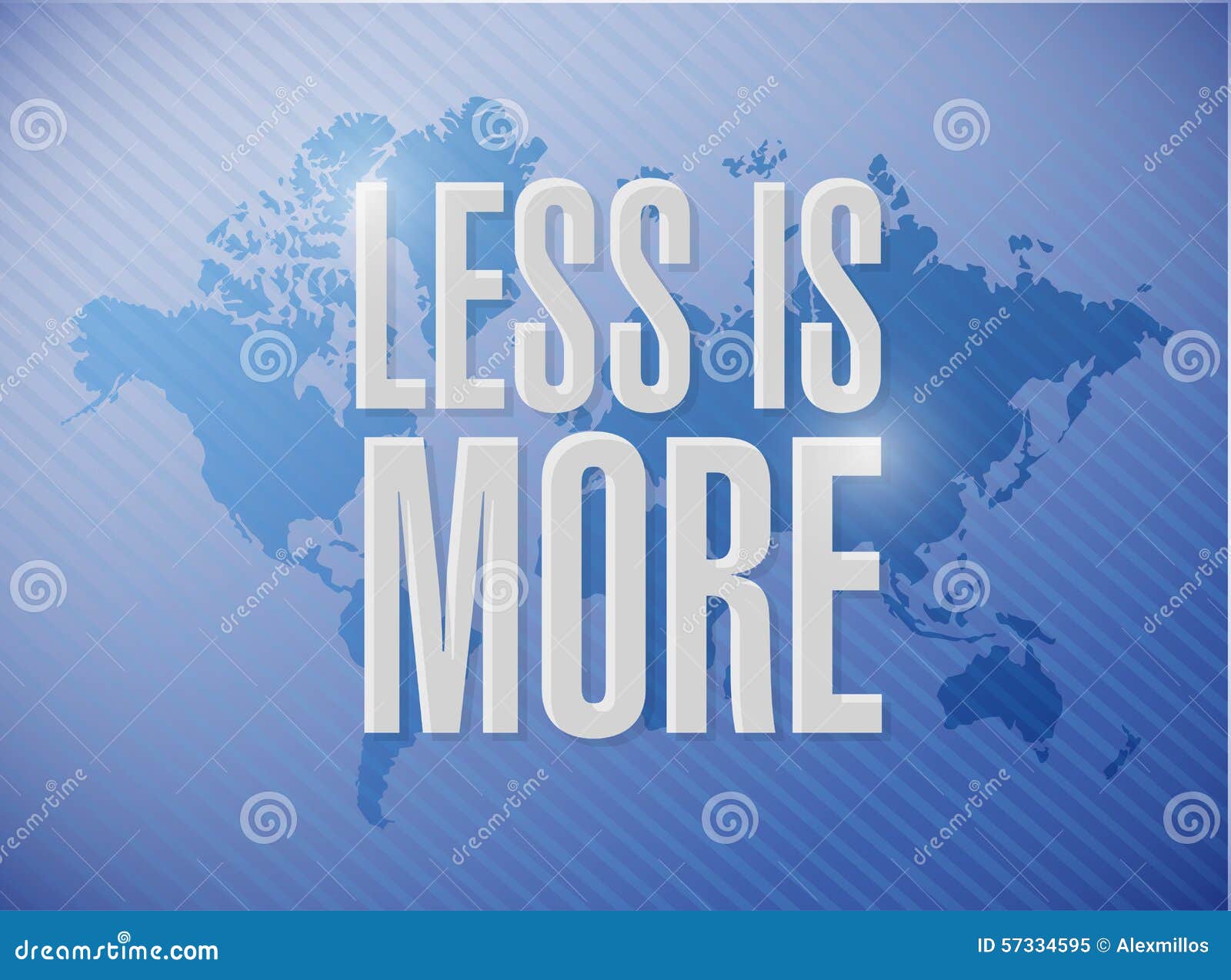 Less is More World Map Sign Concept Stock Illustration - Illustration ...