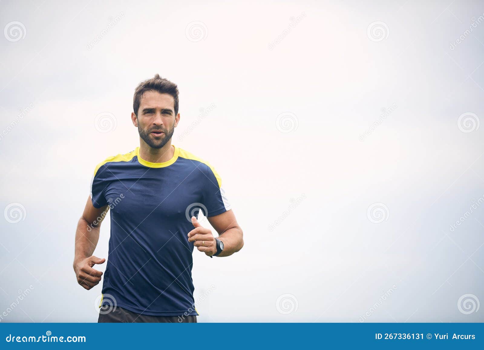 The More You Run the Easier it Gets. a Middle Aged Man Out Running ...