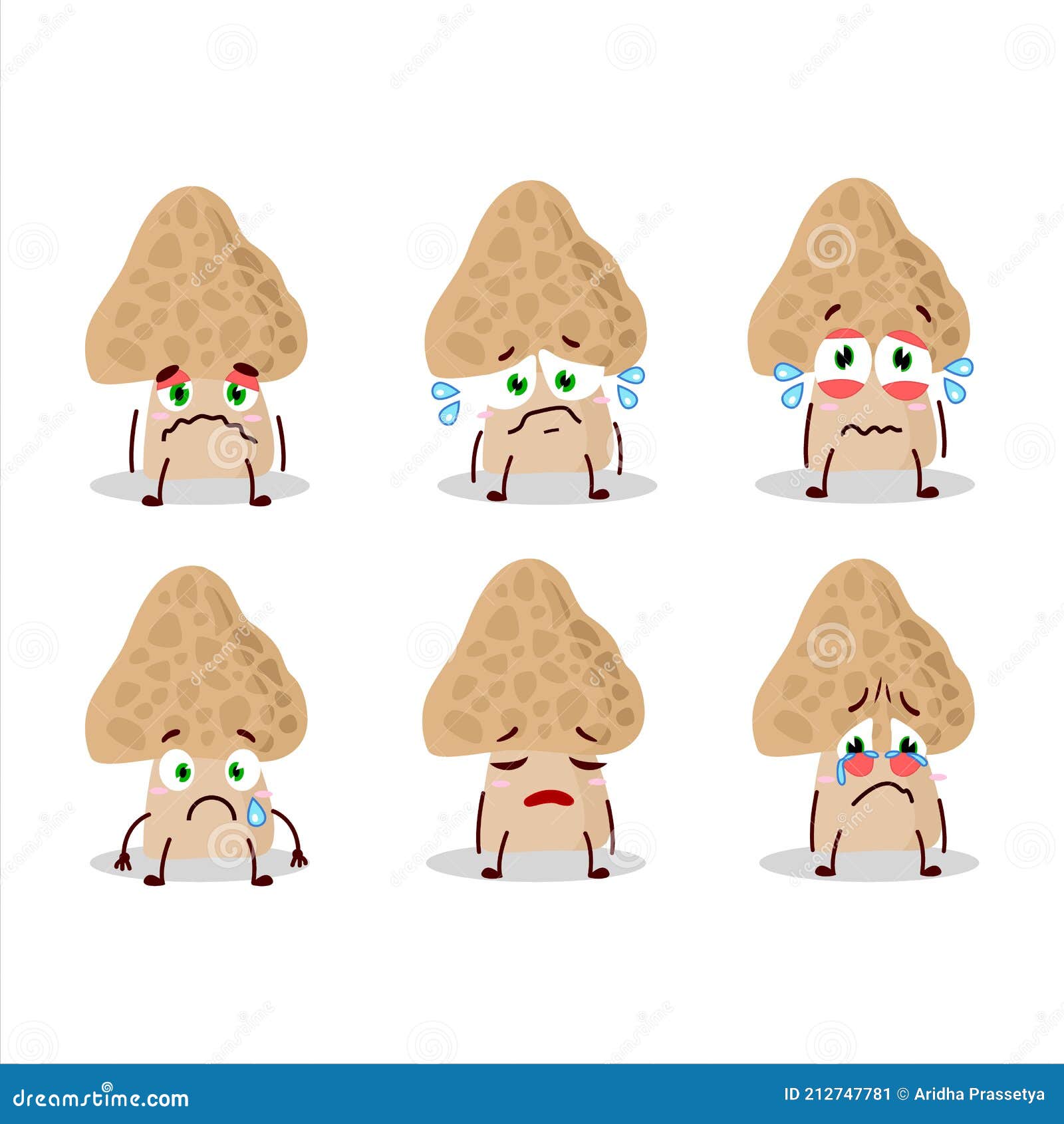 Morel Cartoon Character With Love Cute Emoticon Vector Illustration ...