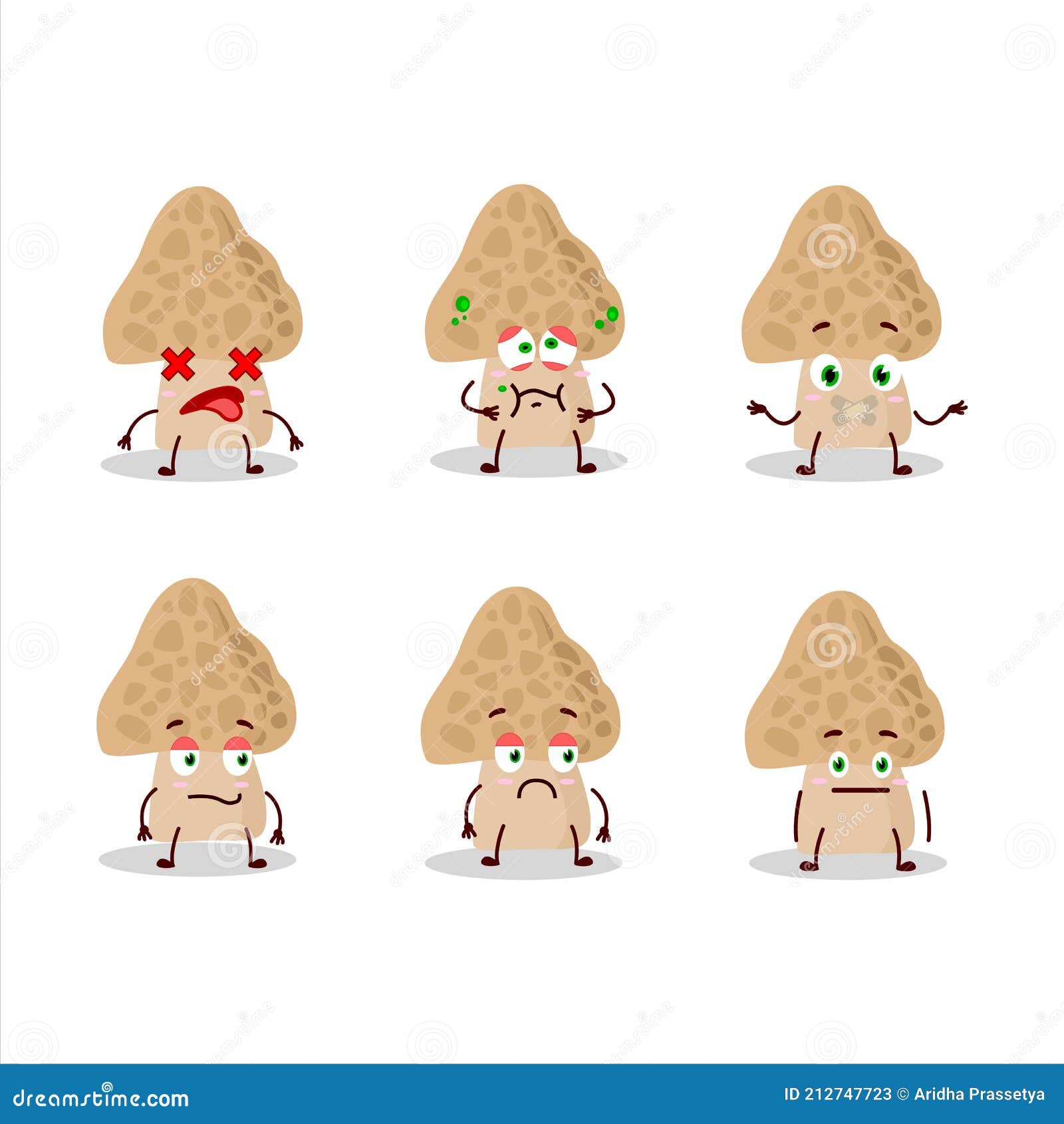 Morel Cartoon in Haracter with Nope Expression Stock Vector ...