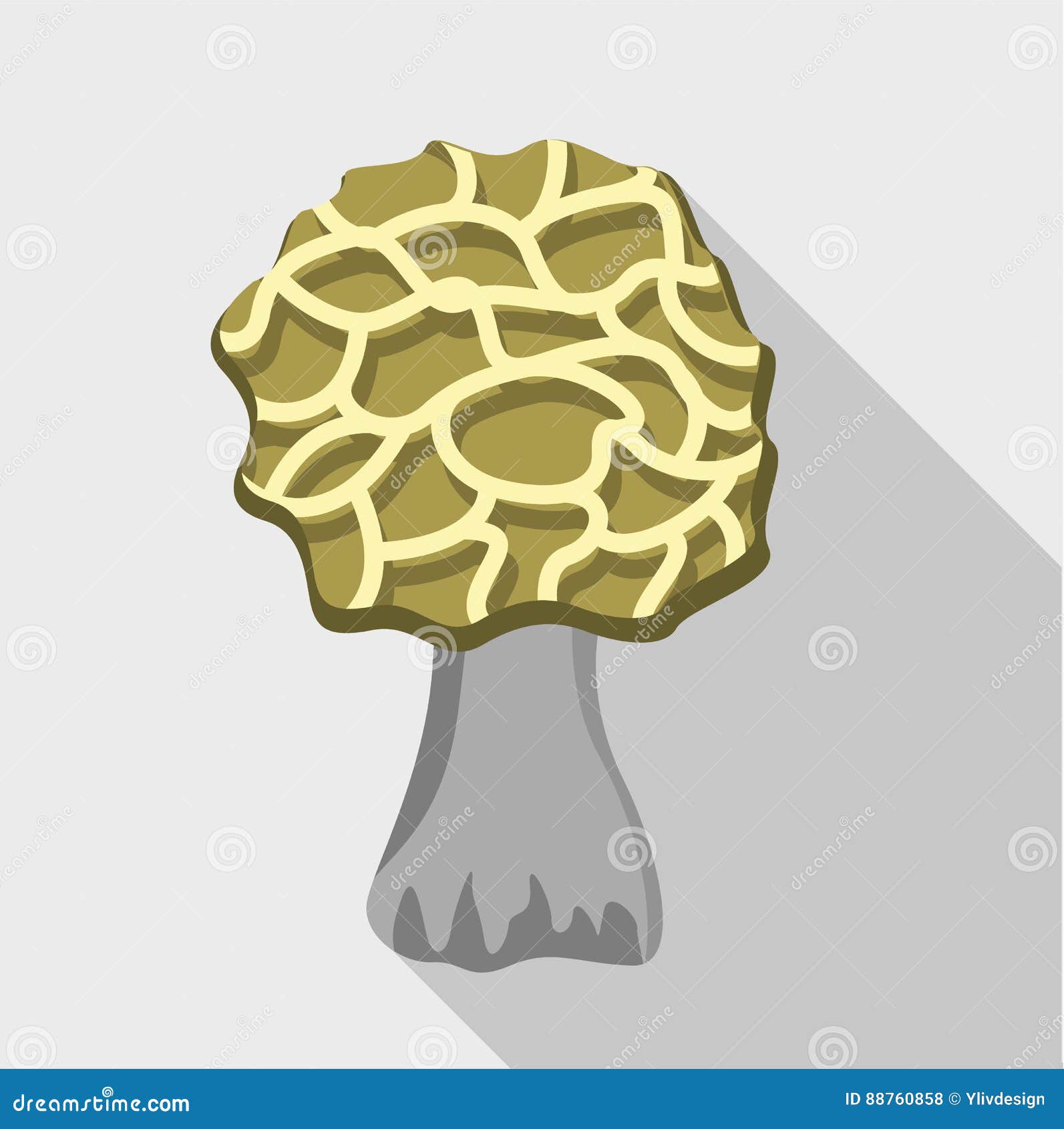 Morel icon, flat style stock vector. Illustration of gourmet - 88760858