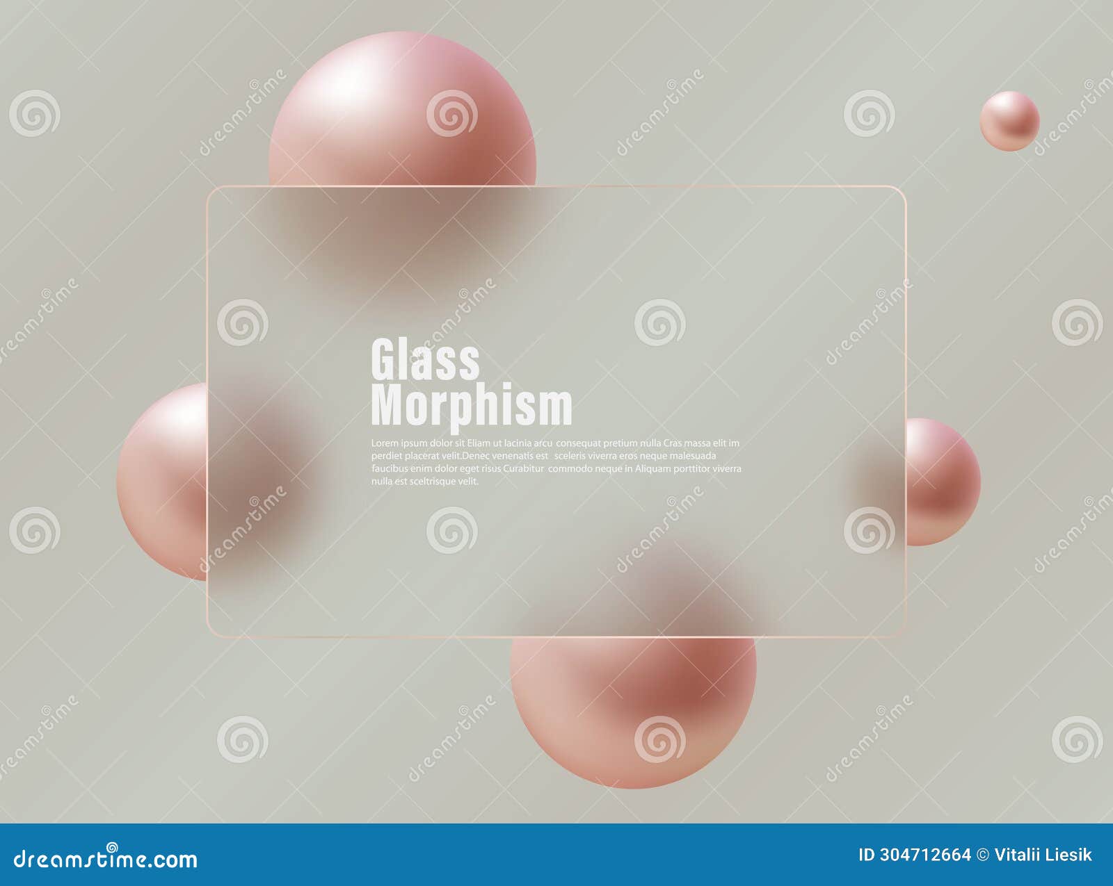 Morfismo De Vidro Conceito Banner Retangular Com Esferas Flutuantes ...