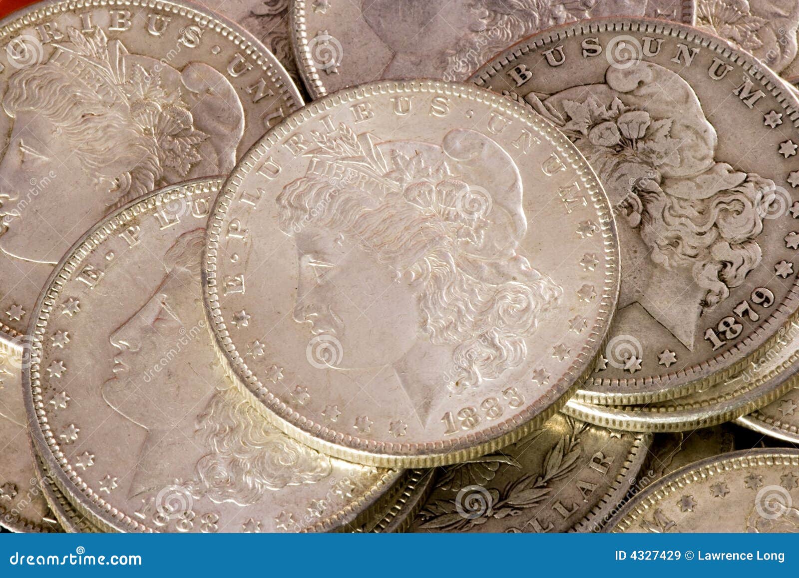 Morgan silver dollars stock image. Image of currency, success - 4327429