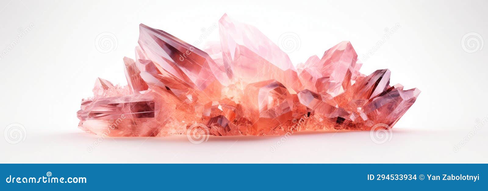 Morganite Stone on White Background Stock Illustration - Illustration ...