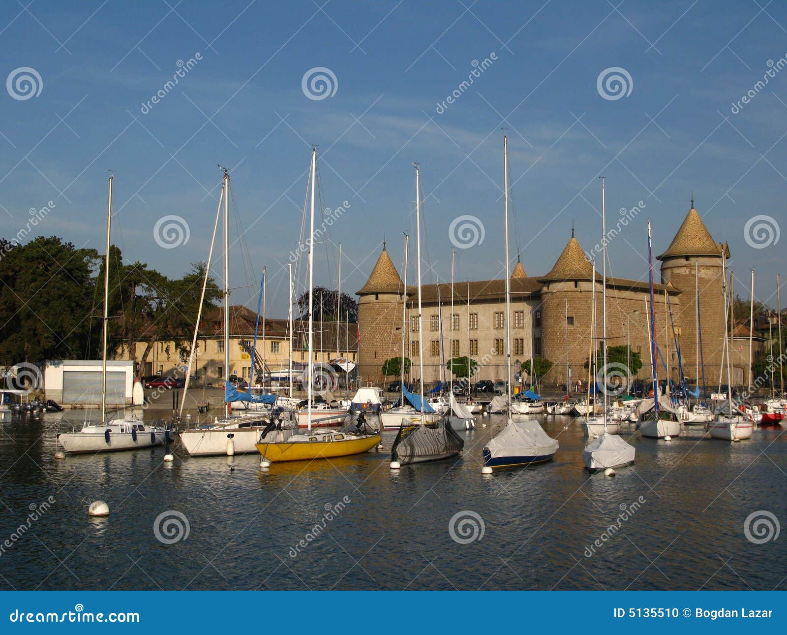 Morges Port and Chateau 02, Switzerland Stock Photo - Image of chateau ...