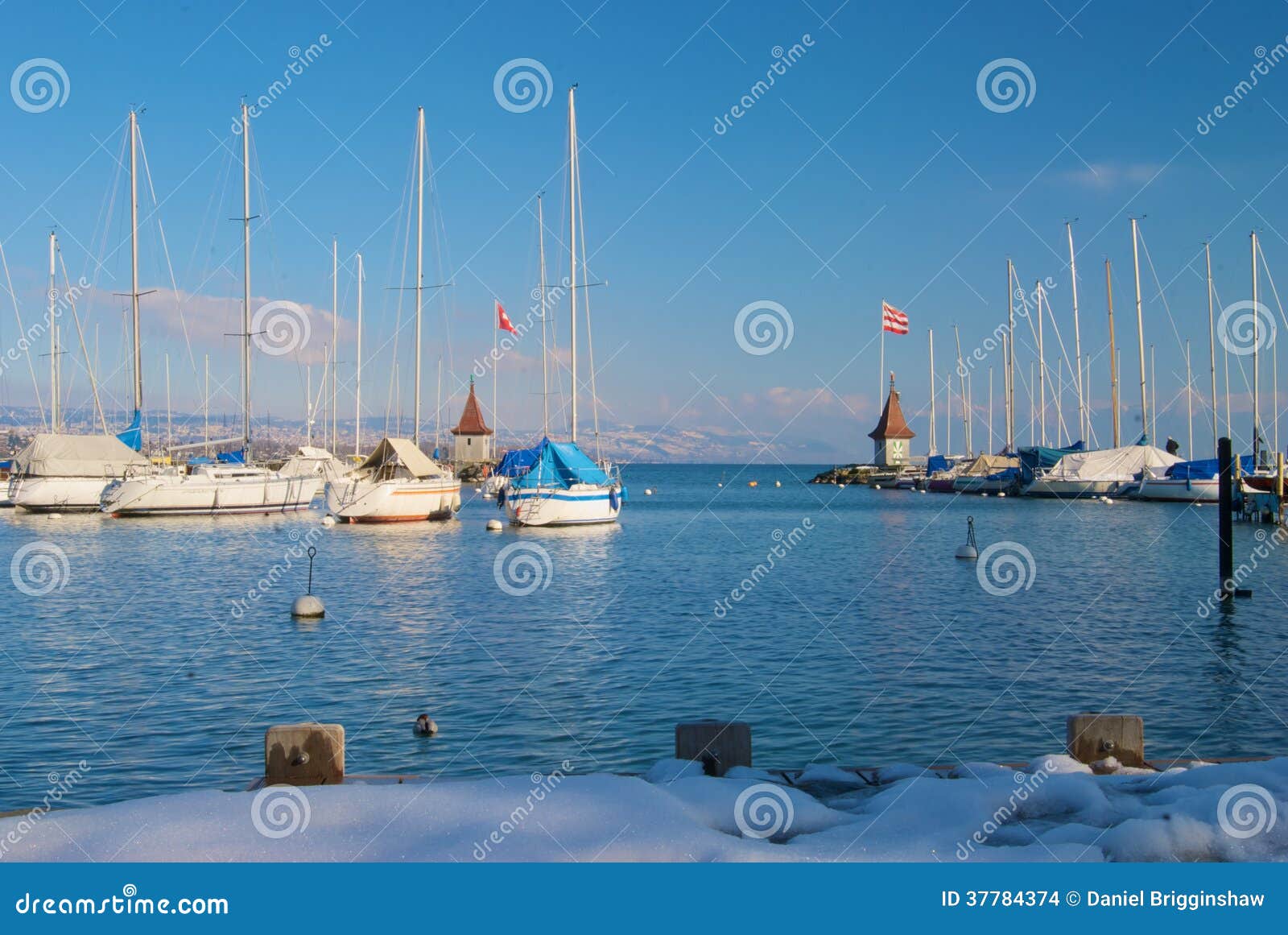 Morges, Switzerland stock photo. Image of harbour, leman - 37784374