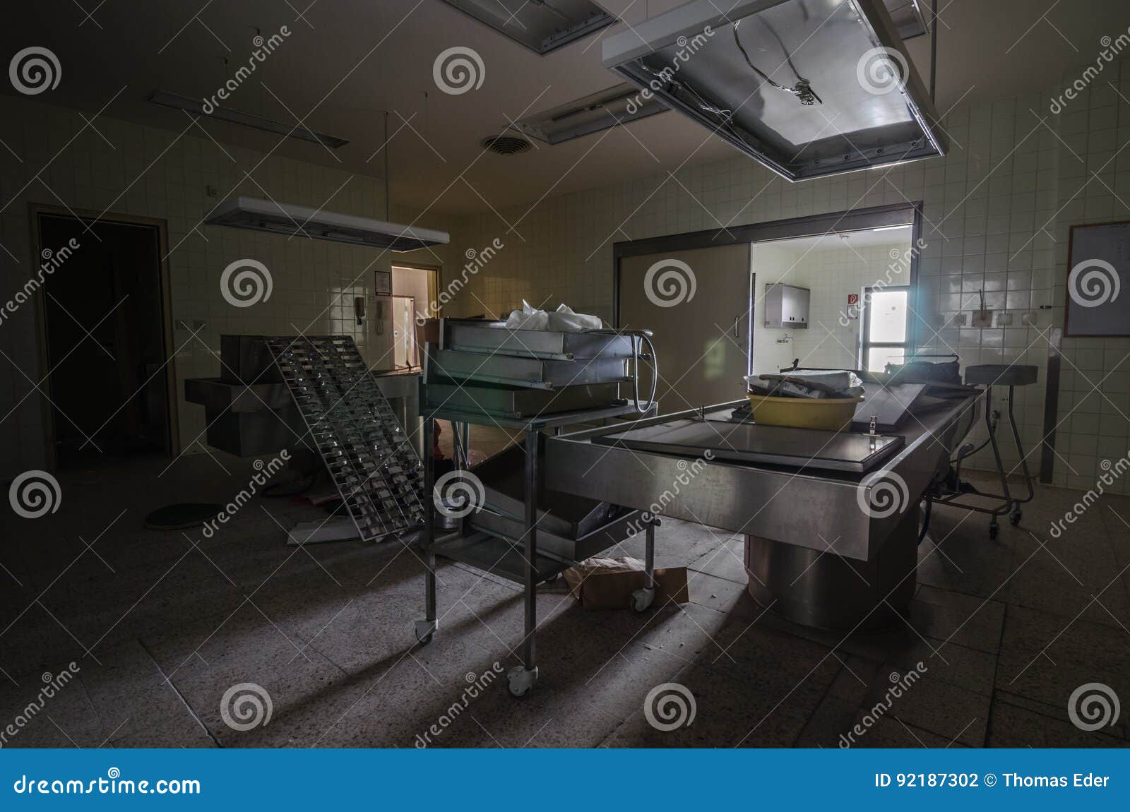Morgue in Old Abandoned Hospital Stock Photo - Image of leaving, danger ...