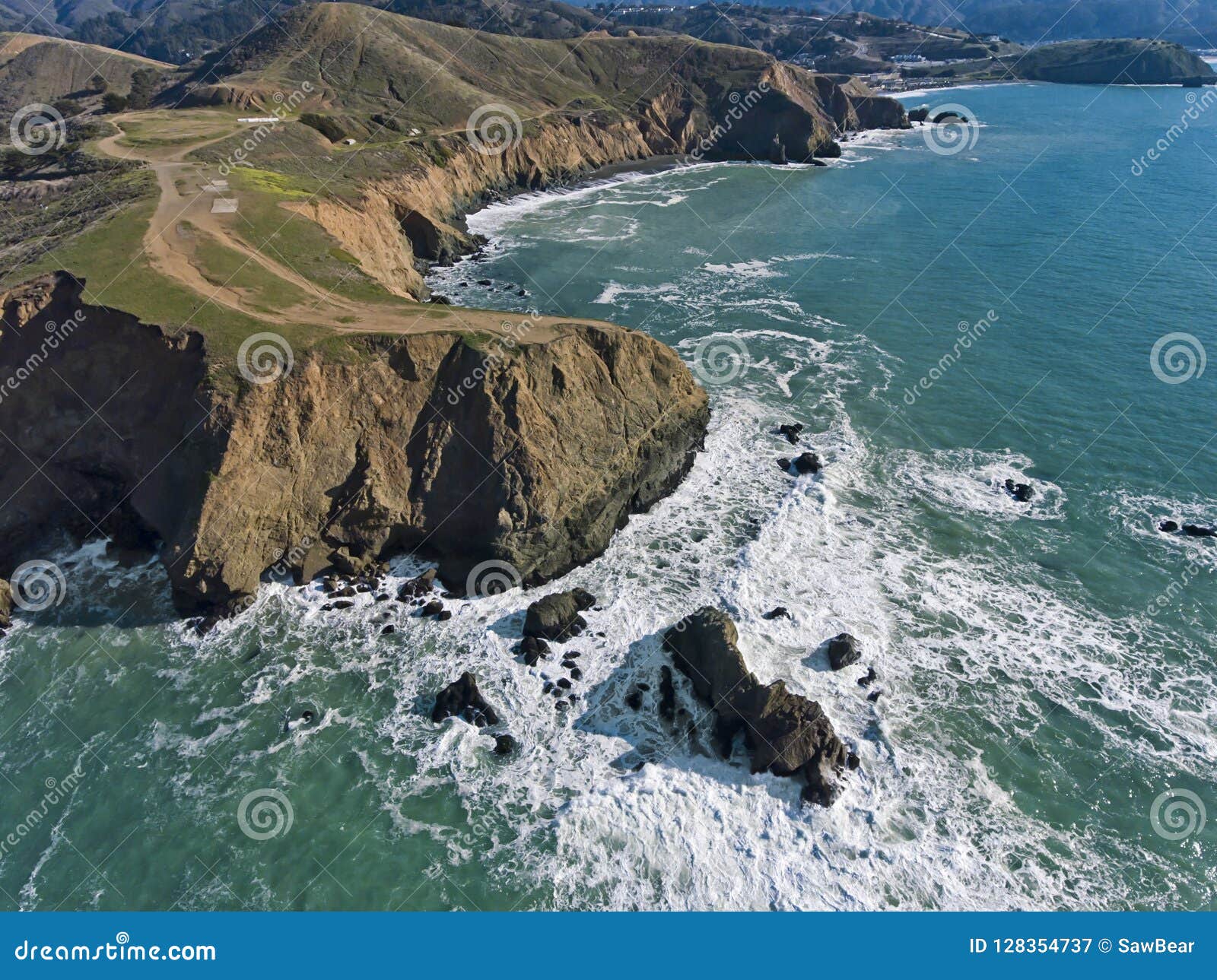 Mori Point Cliffs in Pacifica, California Stock Image - Image of color ...