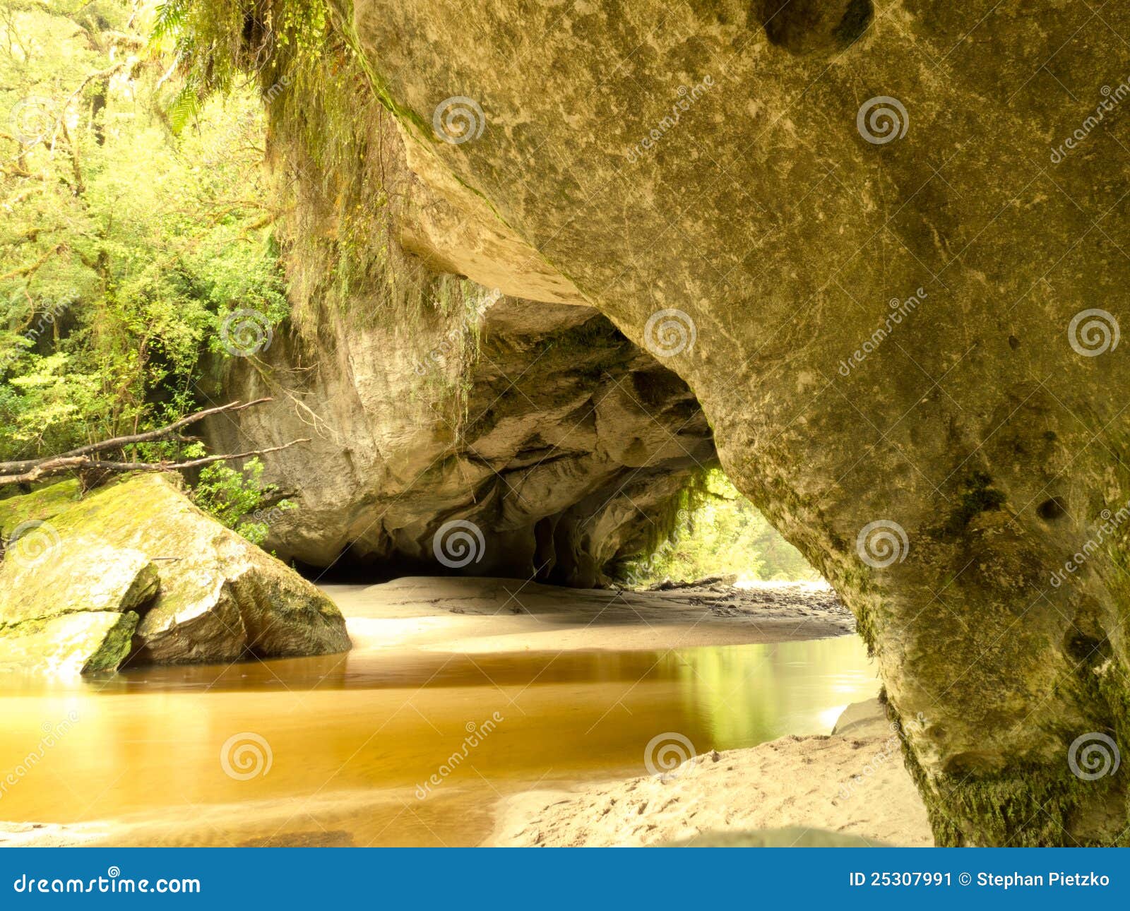 Moria Gate Arch in Opara Basin, South Island, NZ Stock Image - Image of ...