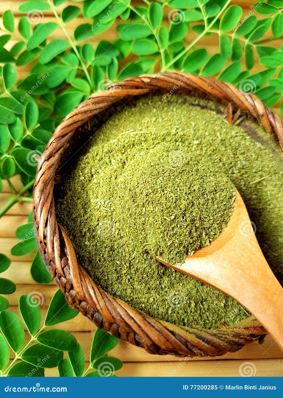 Moringa leaf powder stock image. Image of africa, leaf - 77200285