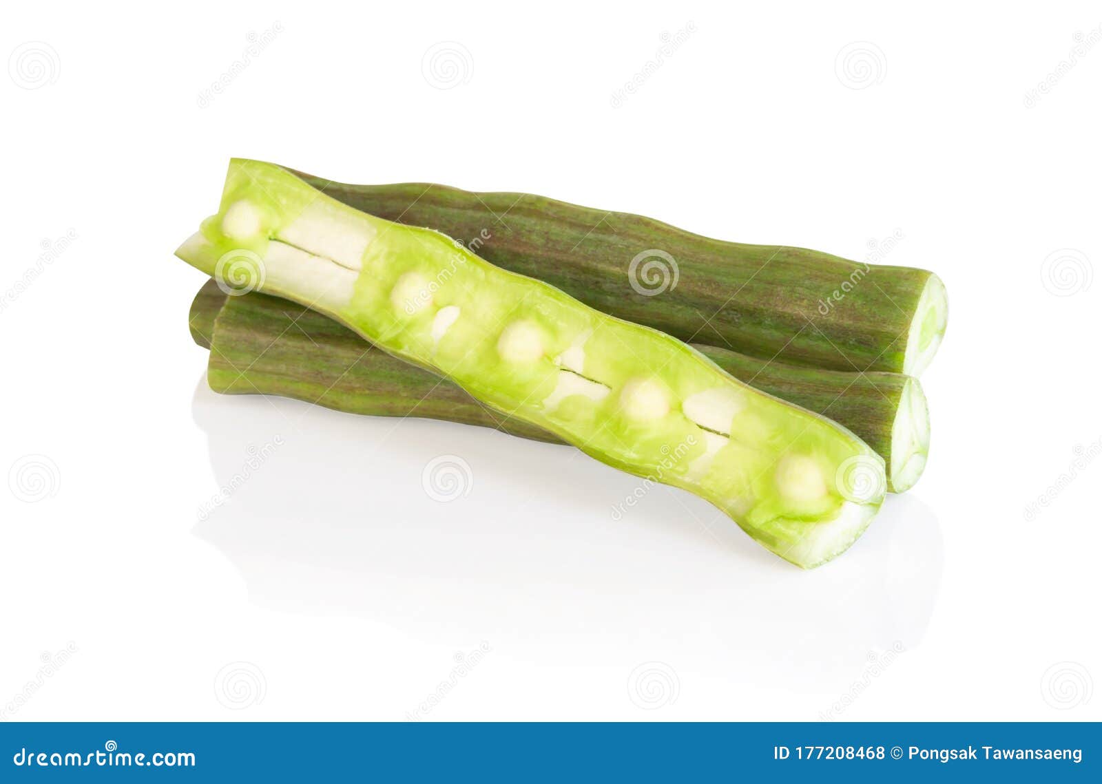 Moringa Pods Isolated on White Background Stock Photo - Image of white ...