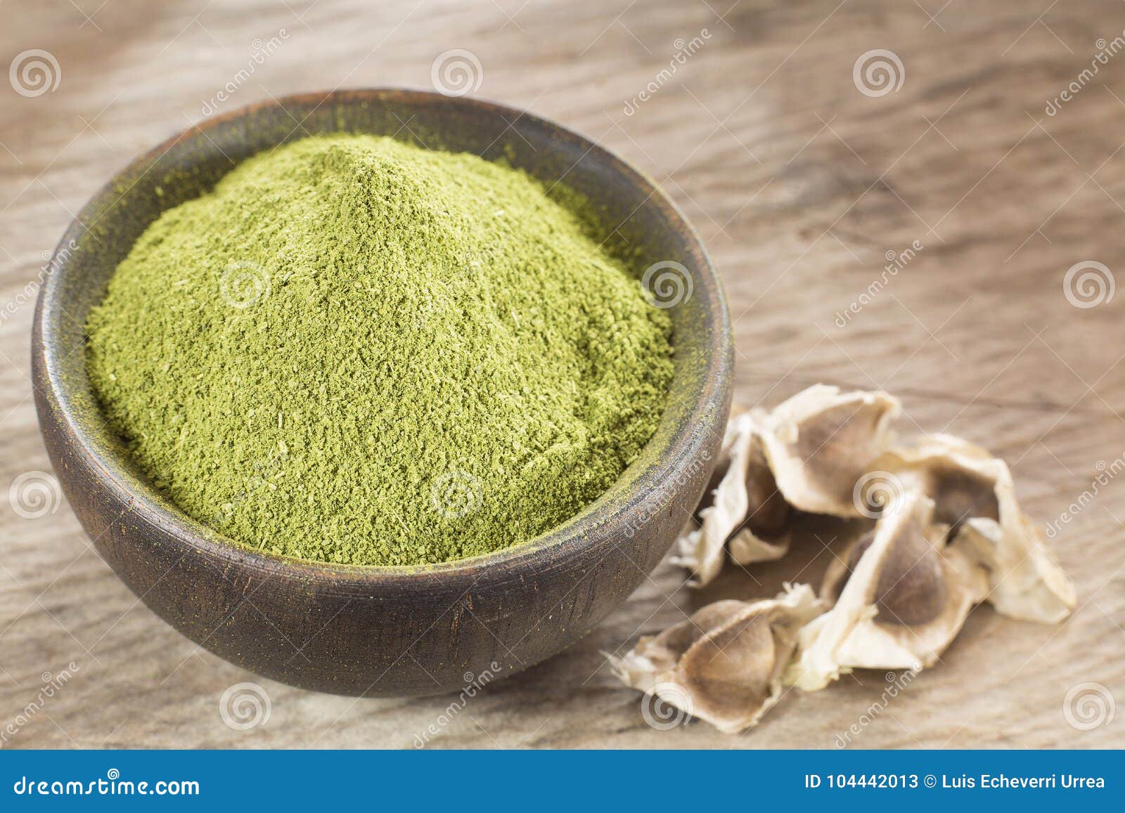 Moringa-Pulver Und Samen - Moringa.oleifera Stockbild - Bild von frech ...