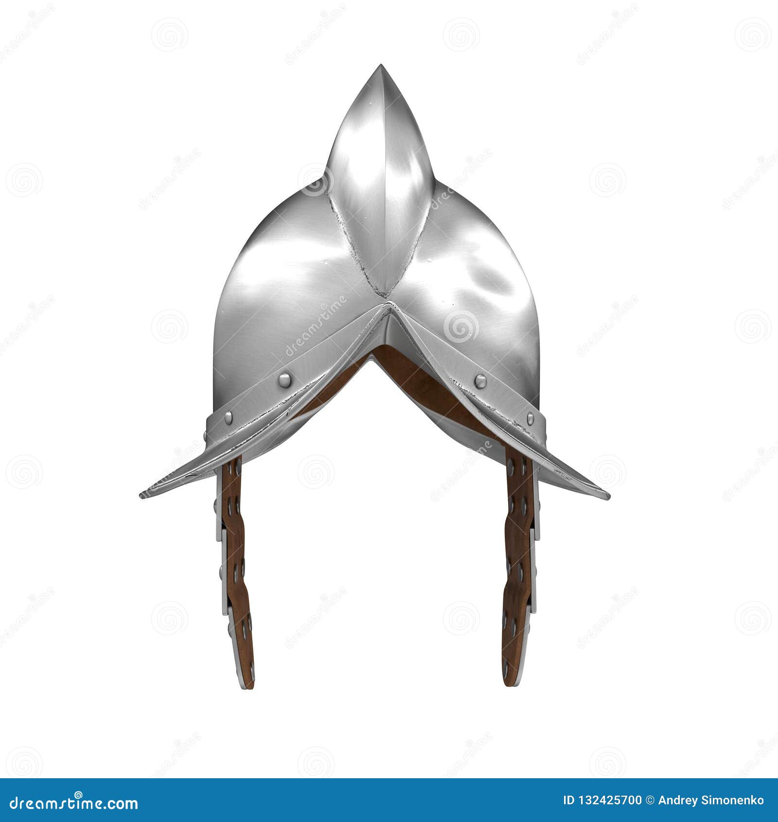 Morion Helmet with Wings Isolated 3D Illustration on White Background ...