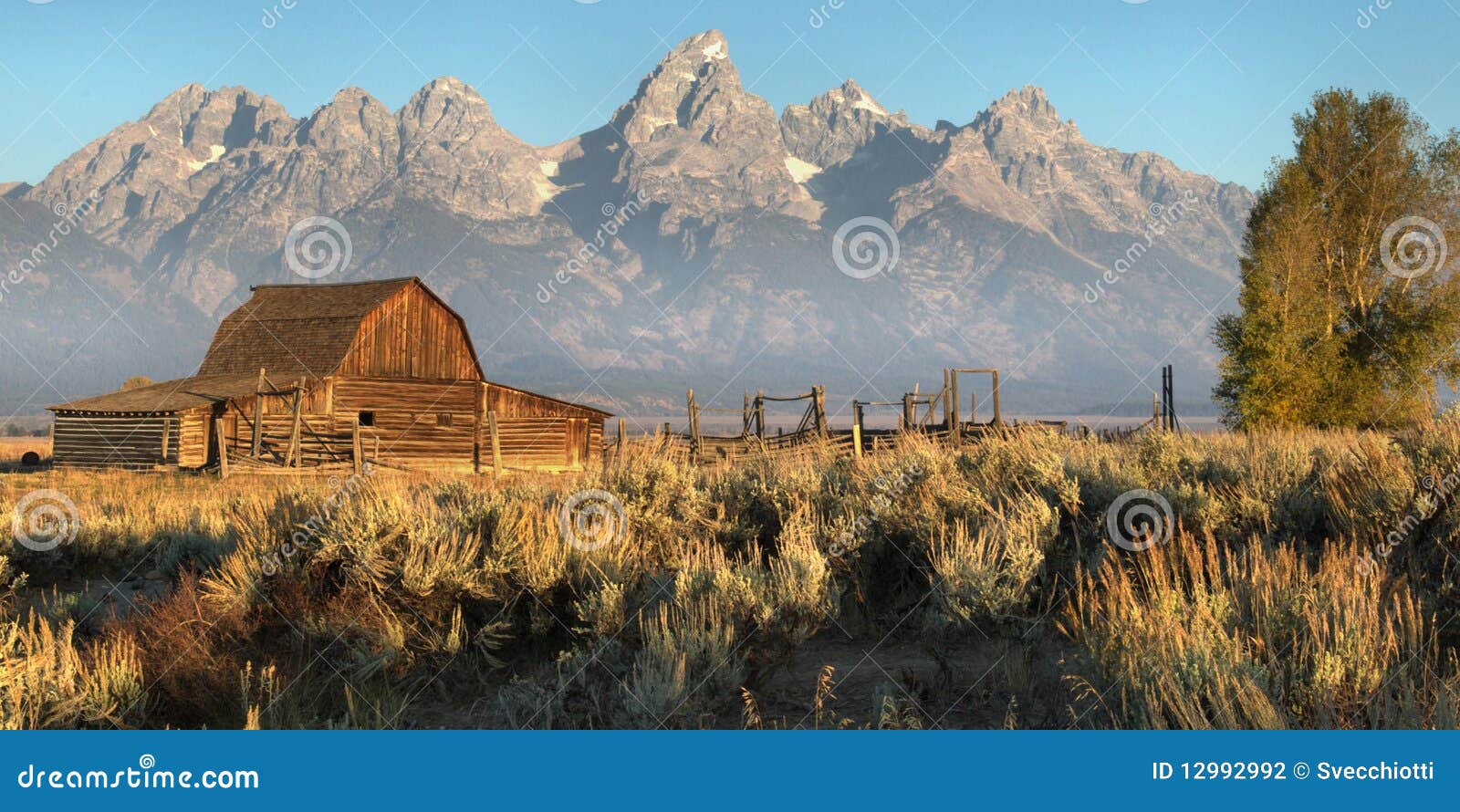 Mormon Barn, the Tetons stock photo. Image of field, nature - 12992992