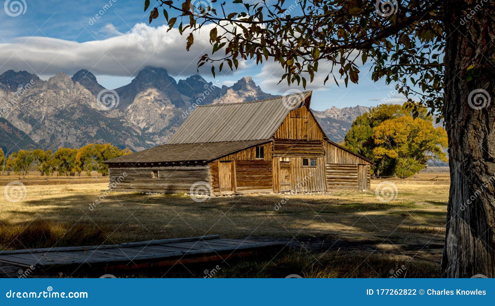 Mormon Row Barn in the Tetons in Wyoming Fall Stock Photo - Image of ...
