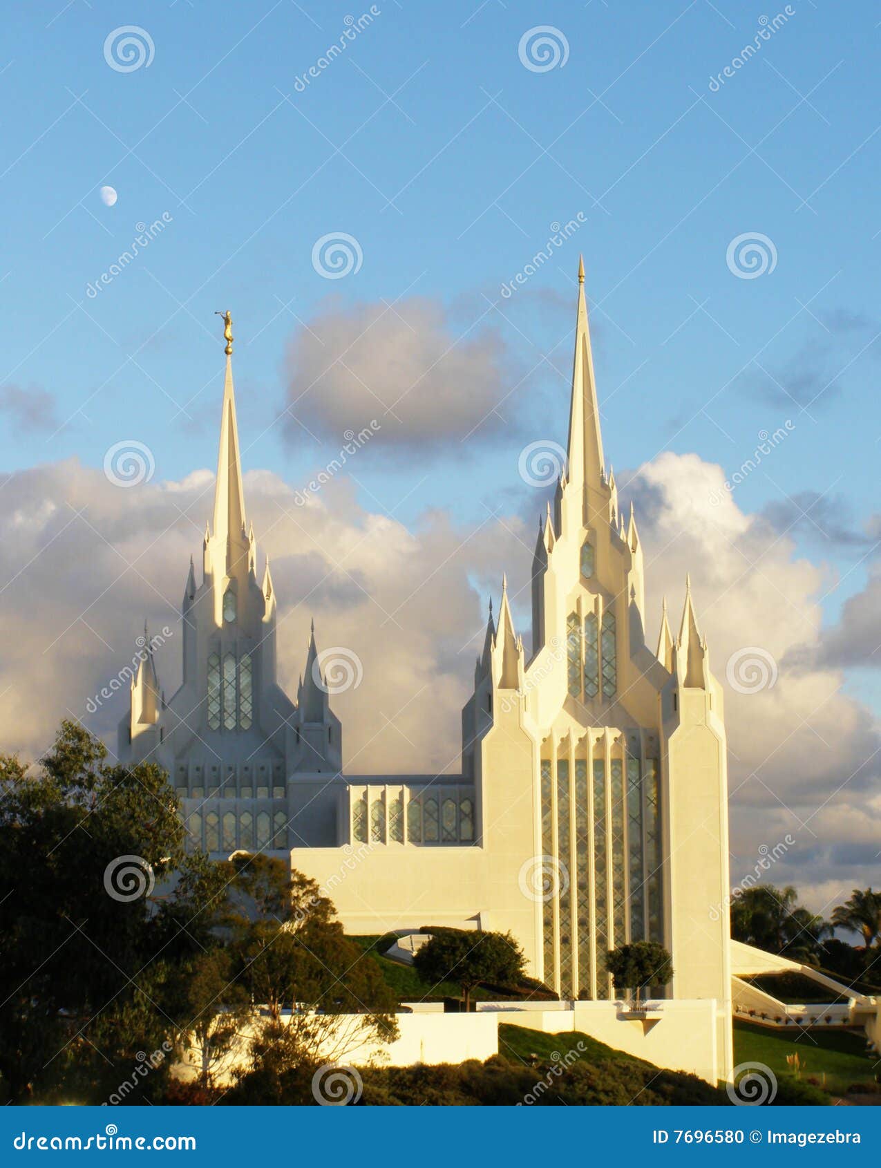 Mormon Temple stock photo. Image of moon, california, mormon - 7696580
