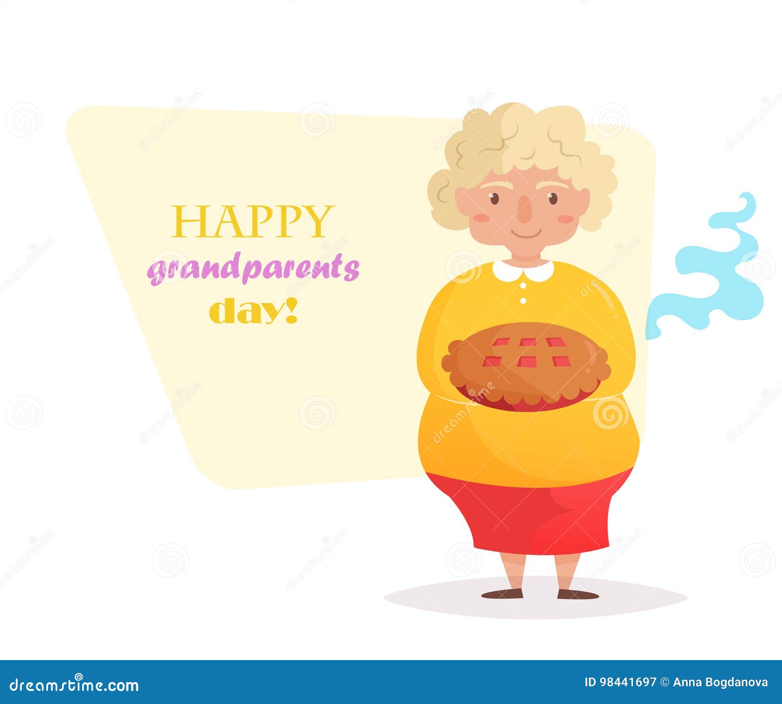 Mormor med pajen vektor vektor illustrationer. Illustration av mormor ...