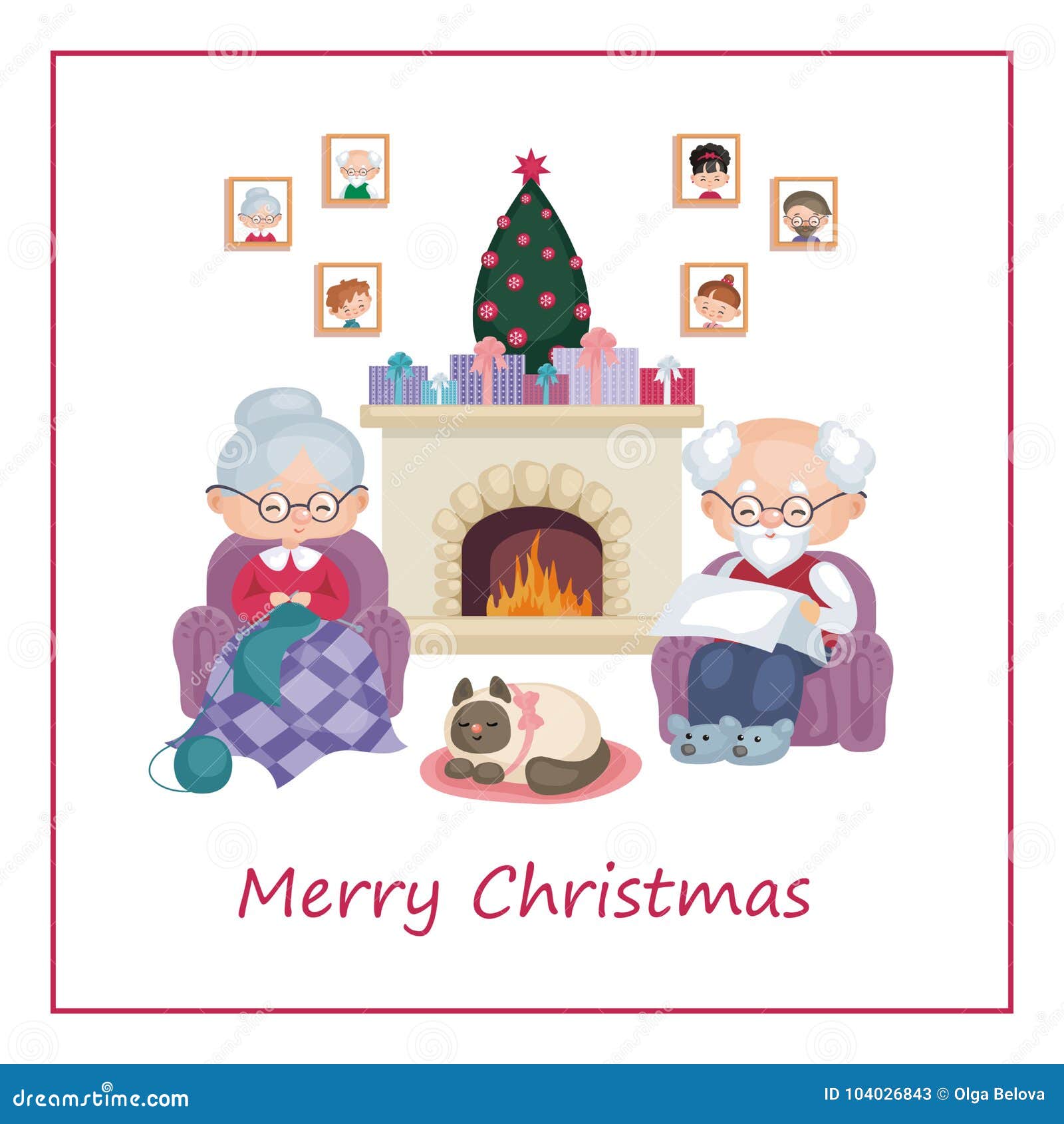 Mormor Och Morfar Vid Spisen Vektor Illustrationer - Illustration av ...