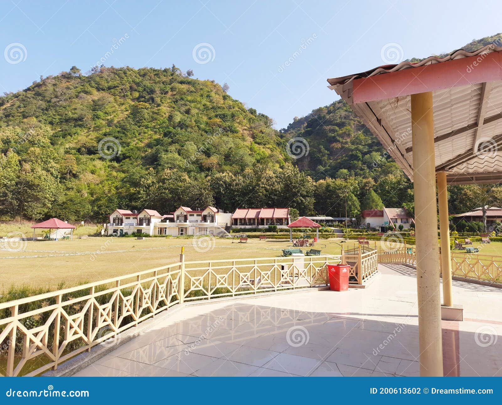 Morni Hills Station stock photo. Image of station, flower - 200613602