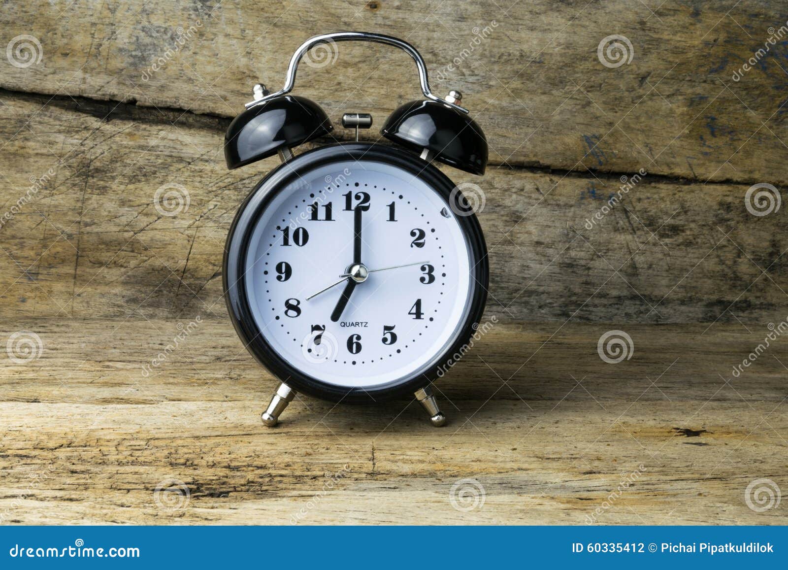 Morning Alarm Clock on Table Stock Photo - Image of retro, table: 60335412